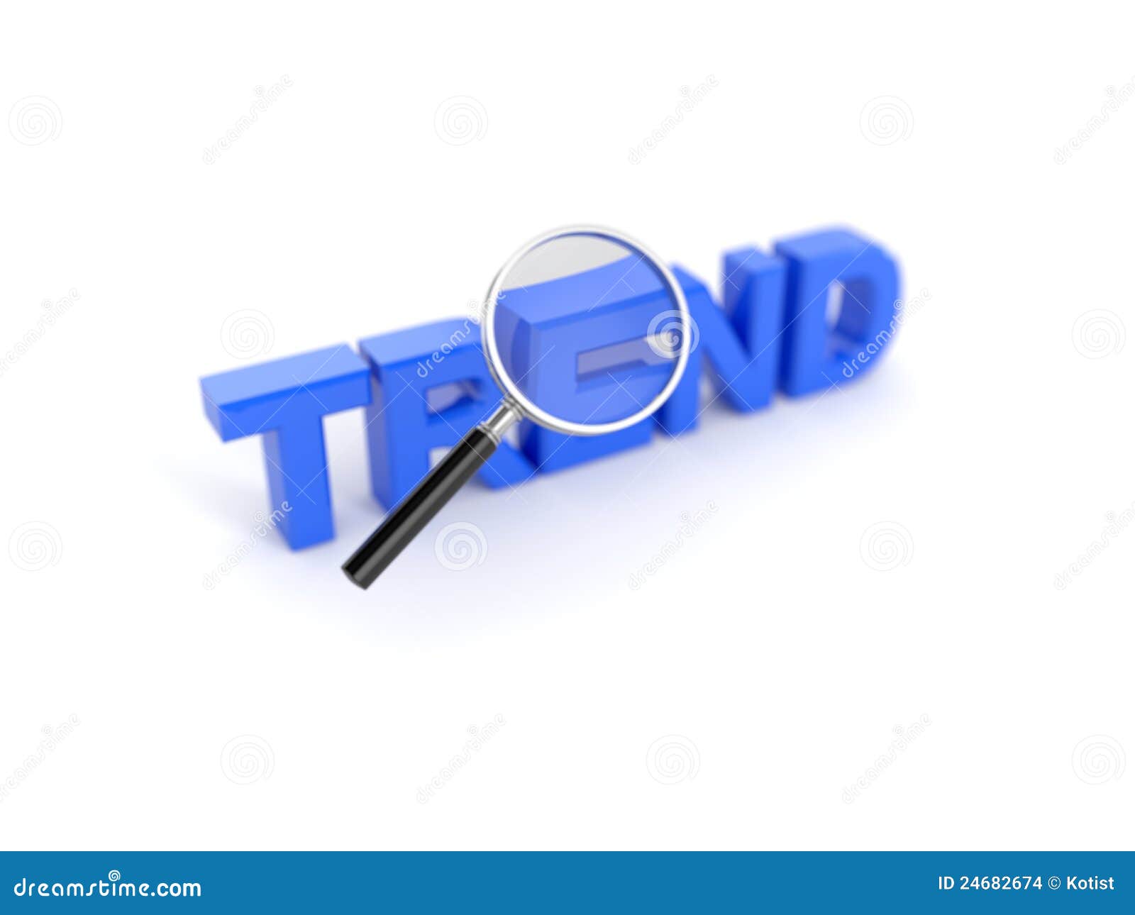 Trend Concept with Magnifying Glass Stock Illustration - Illustration ...
