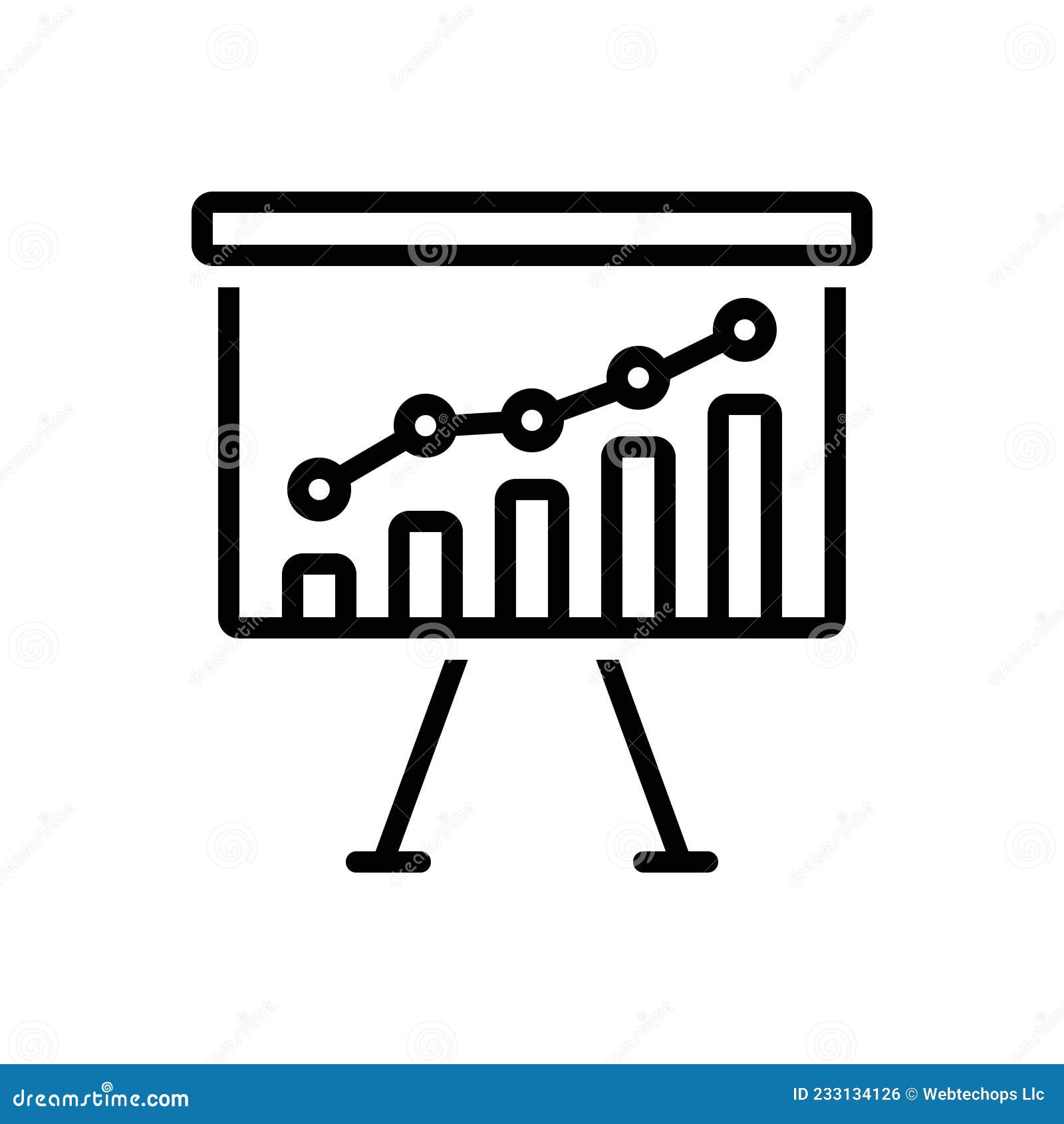 Black Line Icon for Trend, Tendency and Financial Stock Vector ...