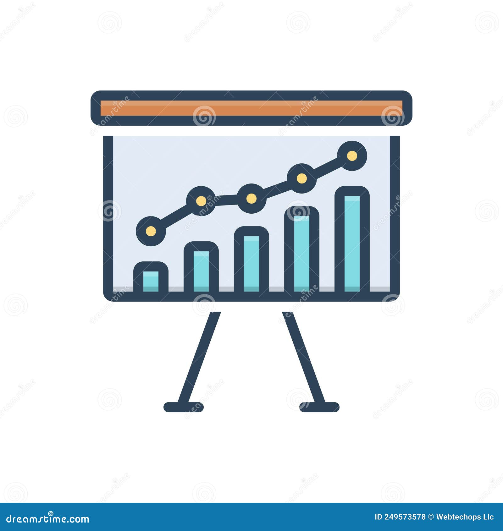 Color Illustration Icon for Trend, Tendency and Financial Stock Vector ...
