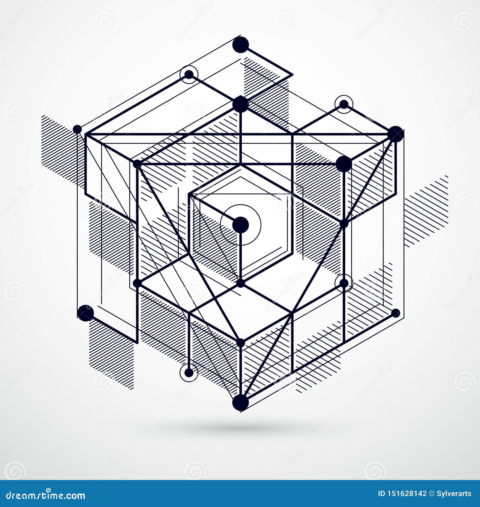 Trend Isometric Geometric Pattern Black and White Background with ...