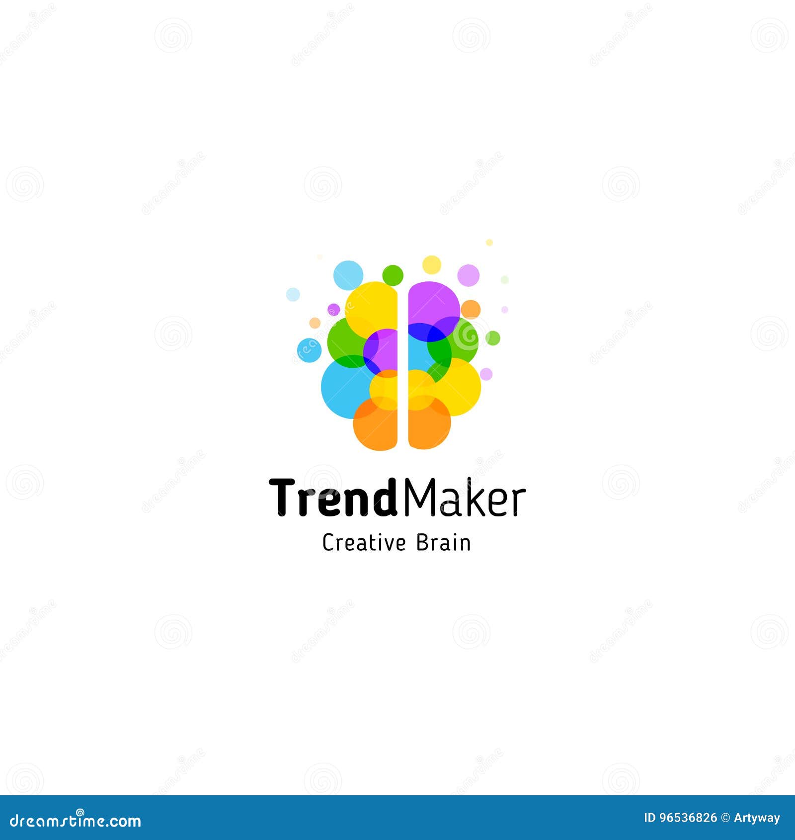 Trend Maker Abstract Vector Logo. Isolated Colorful Circles Bubbles ...