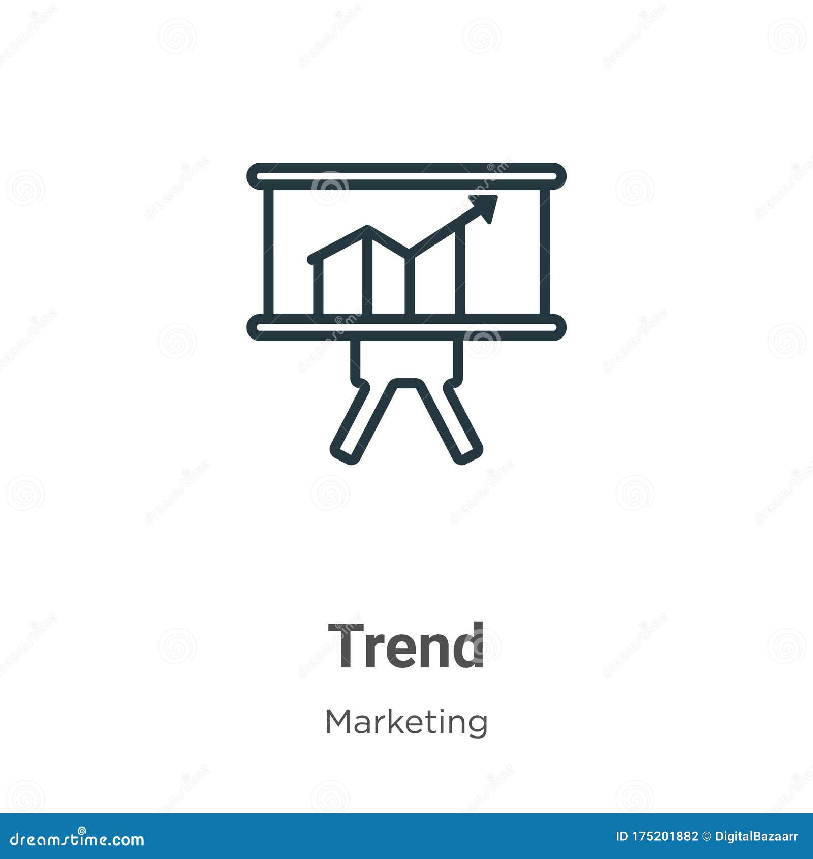 Trend Outline Vector Icon. Thin Line Black Trend Icon, Flat Vector ...