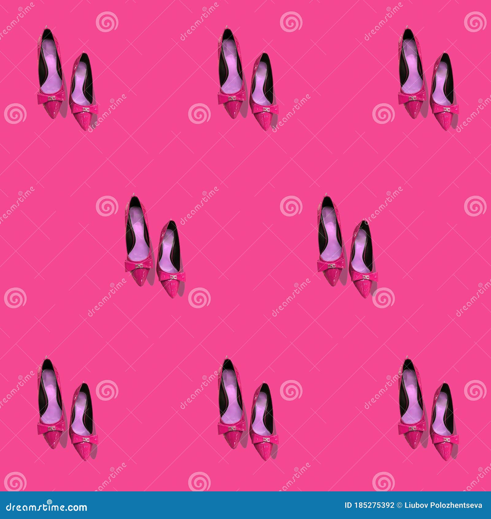 Trend Pattern Pink Shoes on a Crimson Background, Photo Stock ...