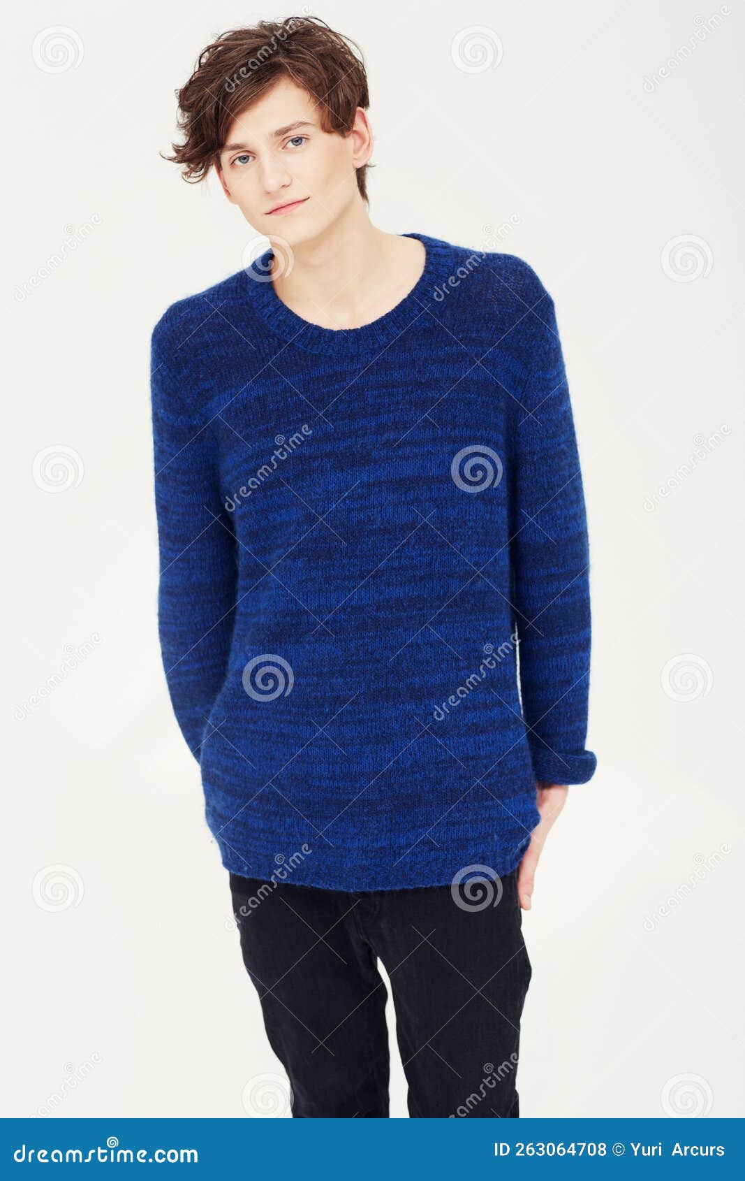 On Trend. Portrait of a Fresh-faced Young Man Smiling at You while ...