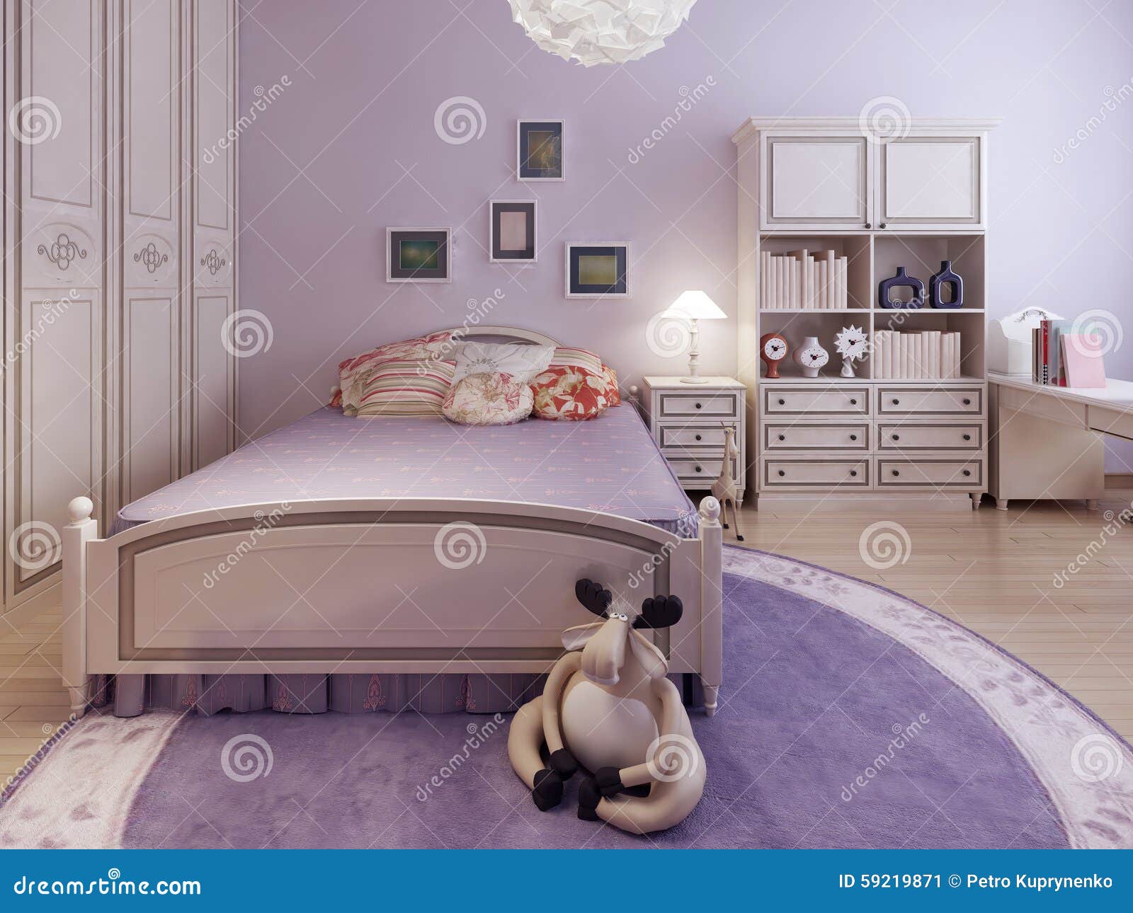 Trend of Spacious Teenagers Bedroom Stock Image - Image of cushions ...