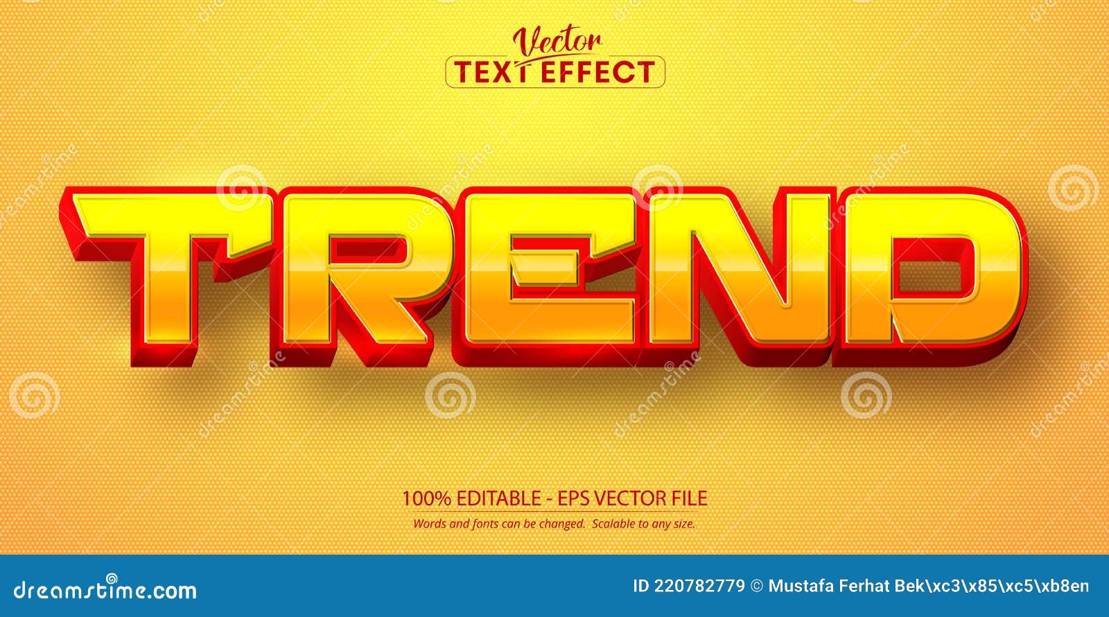 Trend Text, Cartoon Style Editable Text Effect Stock Vector ...