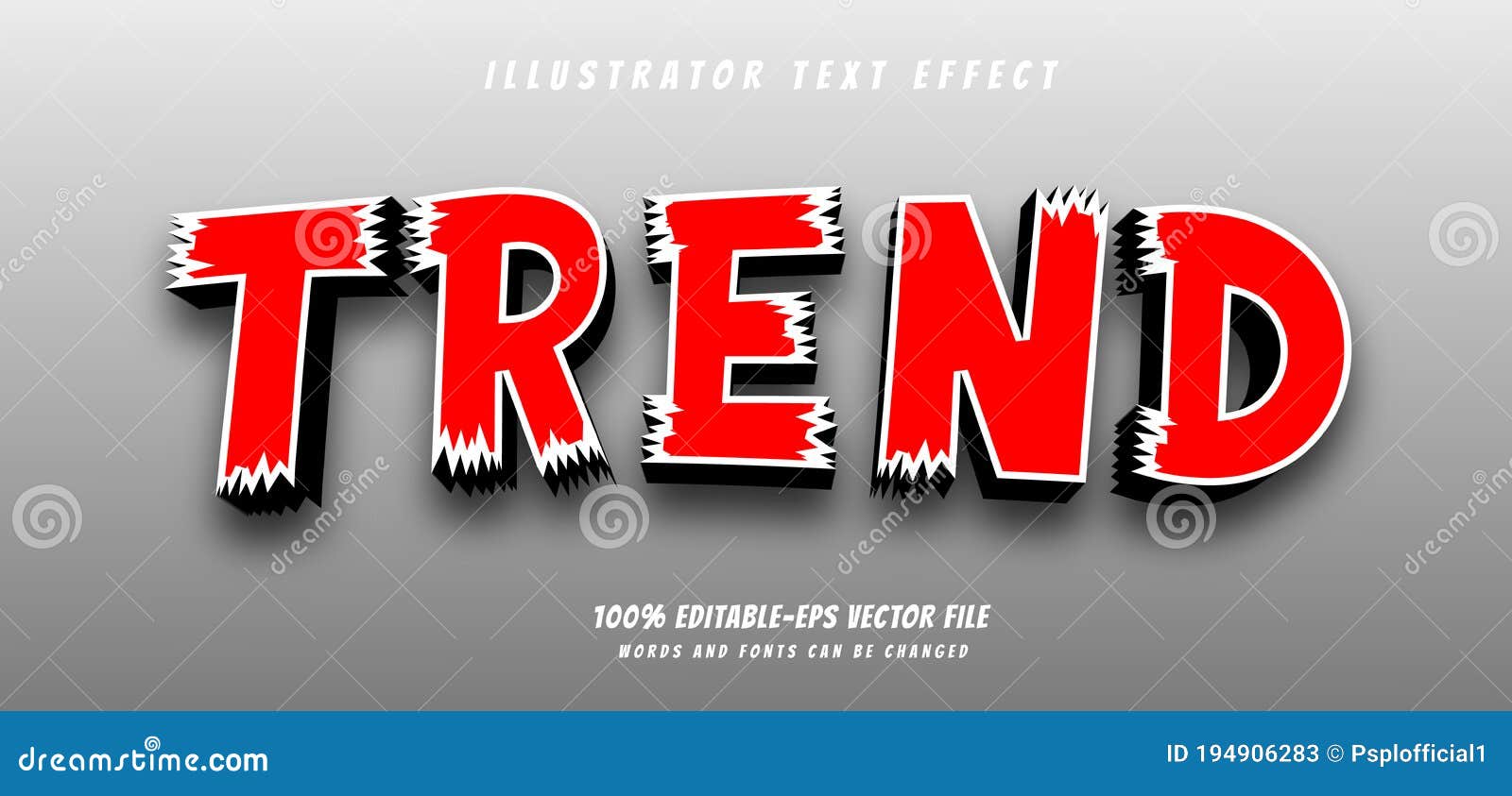 Trend Text Effect Design Vector Stock Vector - Illustration of effect ...