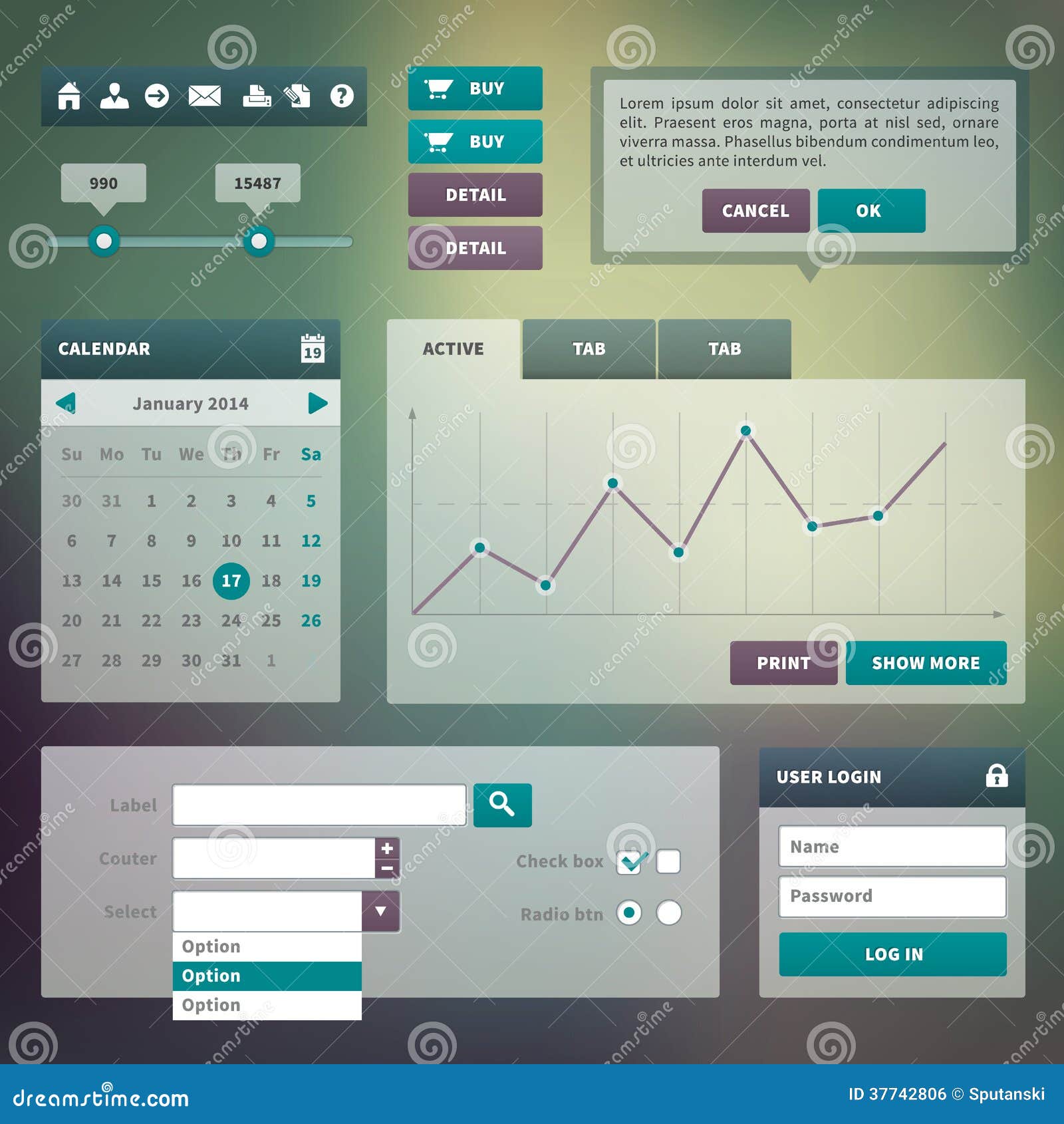 Trend UI Components For Web Or E-shop Vector Illustration ...