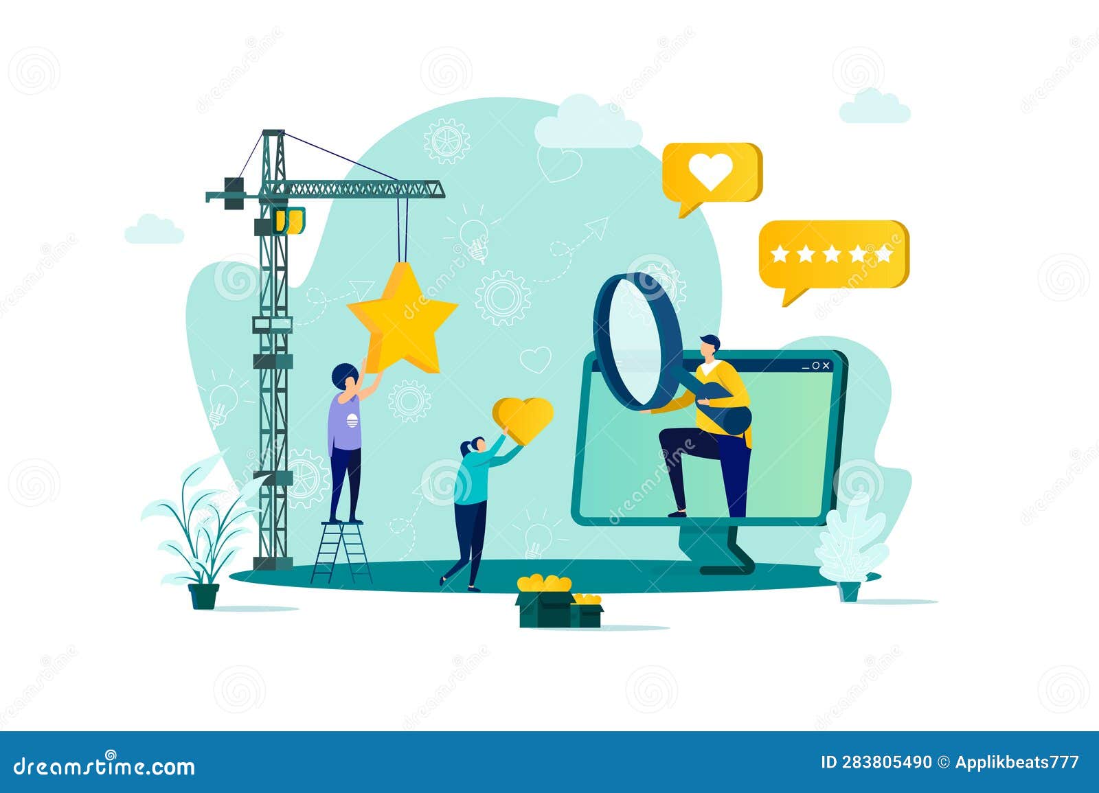 Trend Watcher Concept in Flat Style Stock Vector - Illustration of ...