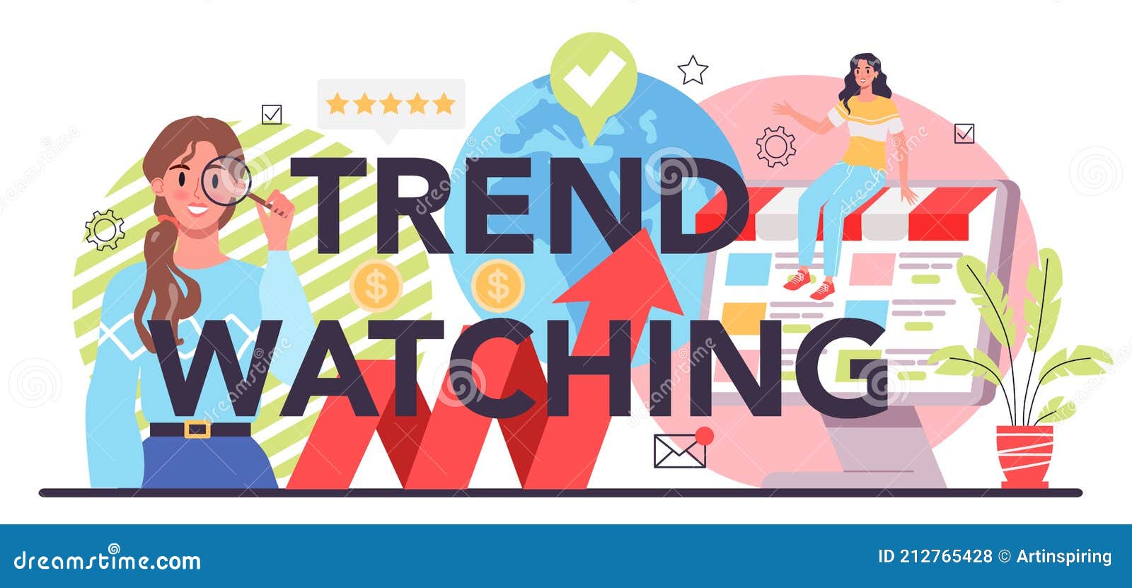 Trend Watching Typographic Header. Specialist in Tracking the Emergence ...