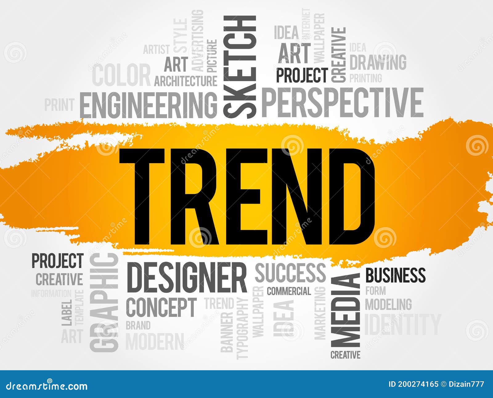 TREND word cloud stock illustration. Illustration of media - 200274165