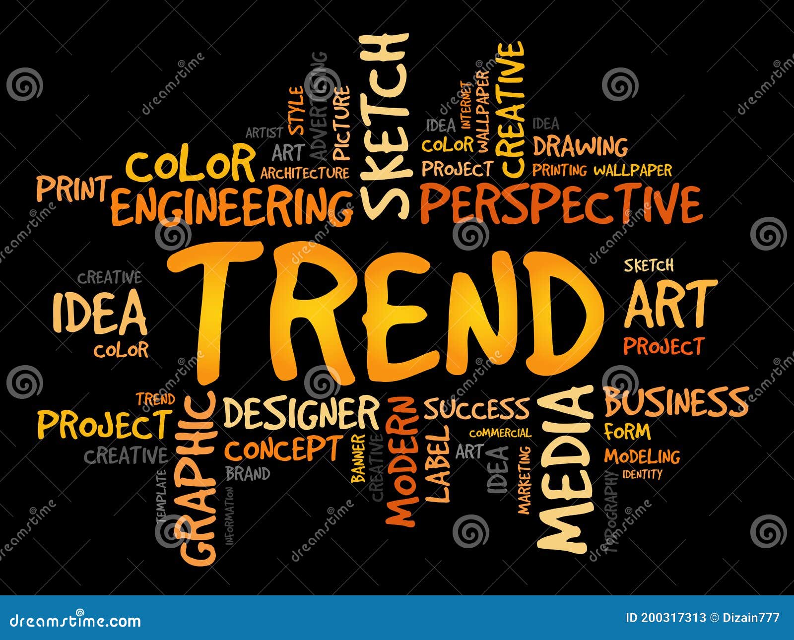 TREND word cloud stock illustration. Illustration of campaign - 200317313