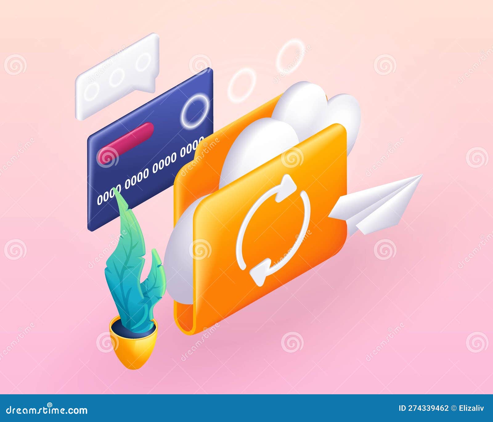 Trending 3D Isometric, Cartoon Illustration. Digital File Organization ...