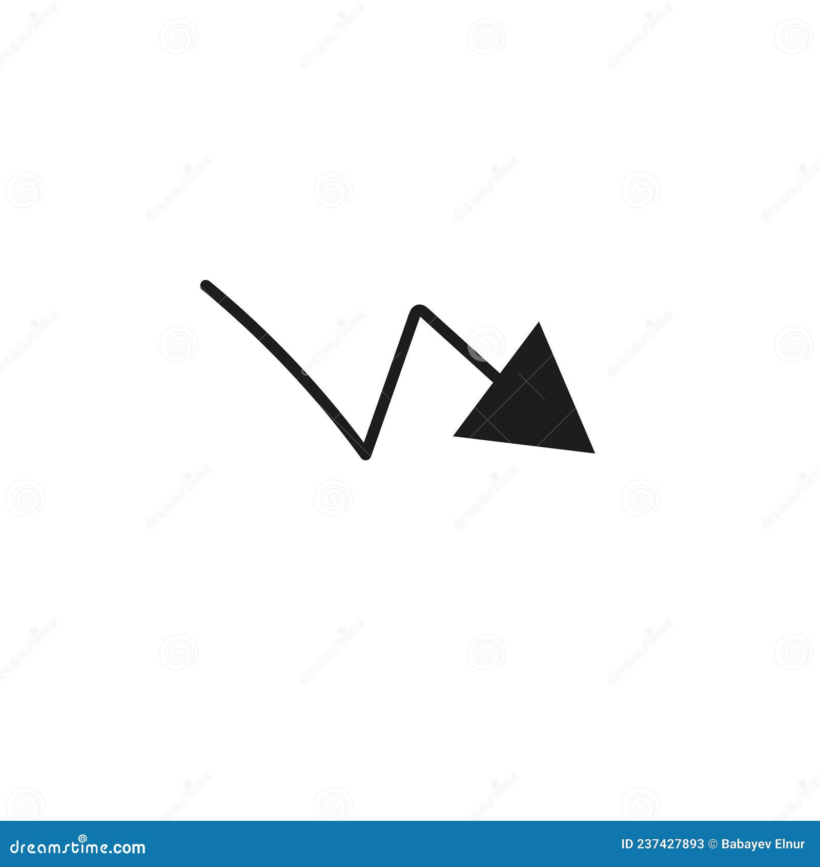 Trending Down Icon. Flat Style Design Isolated on White Background ...