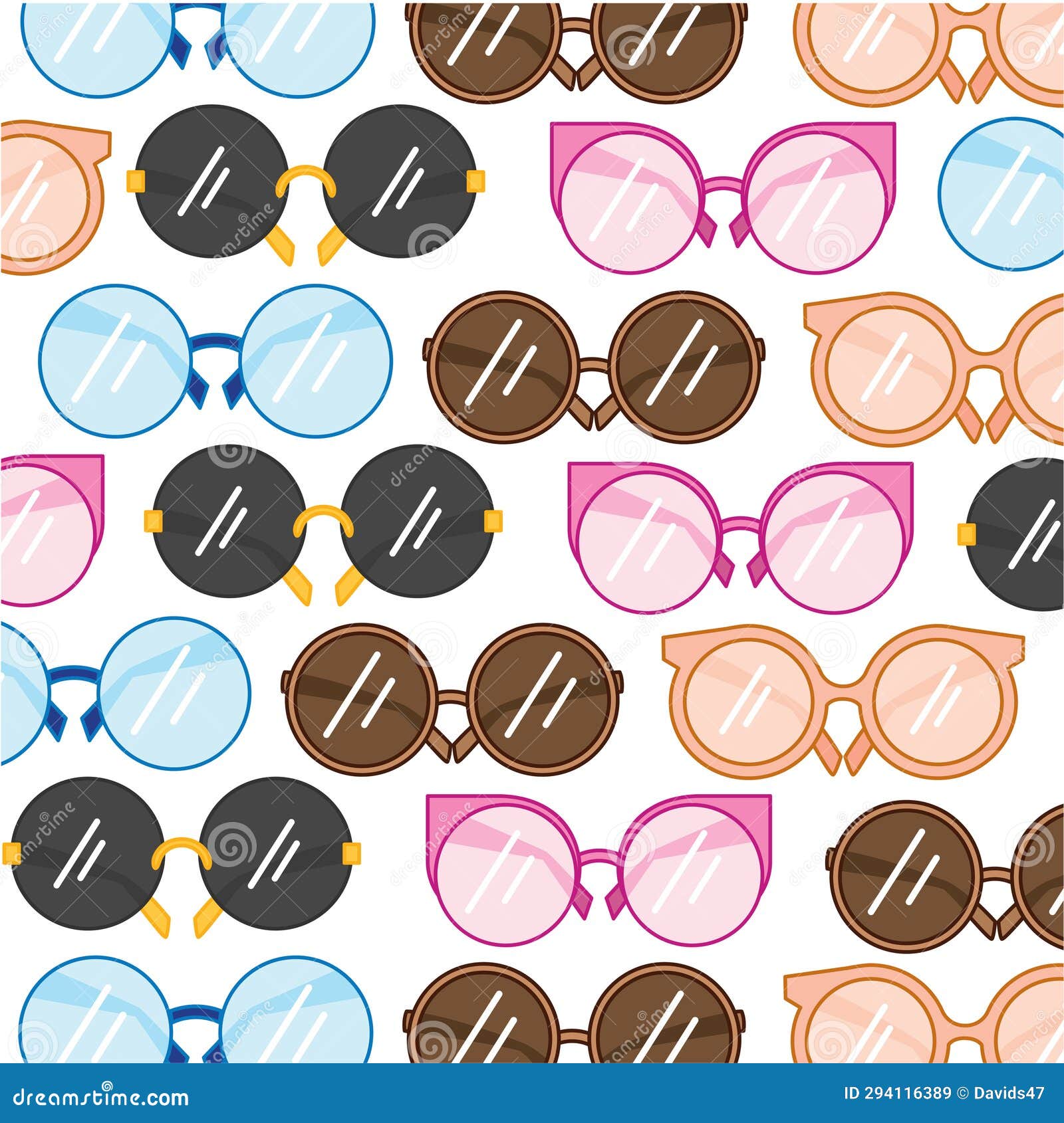 Trending Eyeglasses Seamless Pattern Background Vector Stock Vector ...