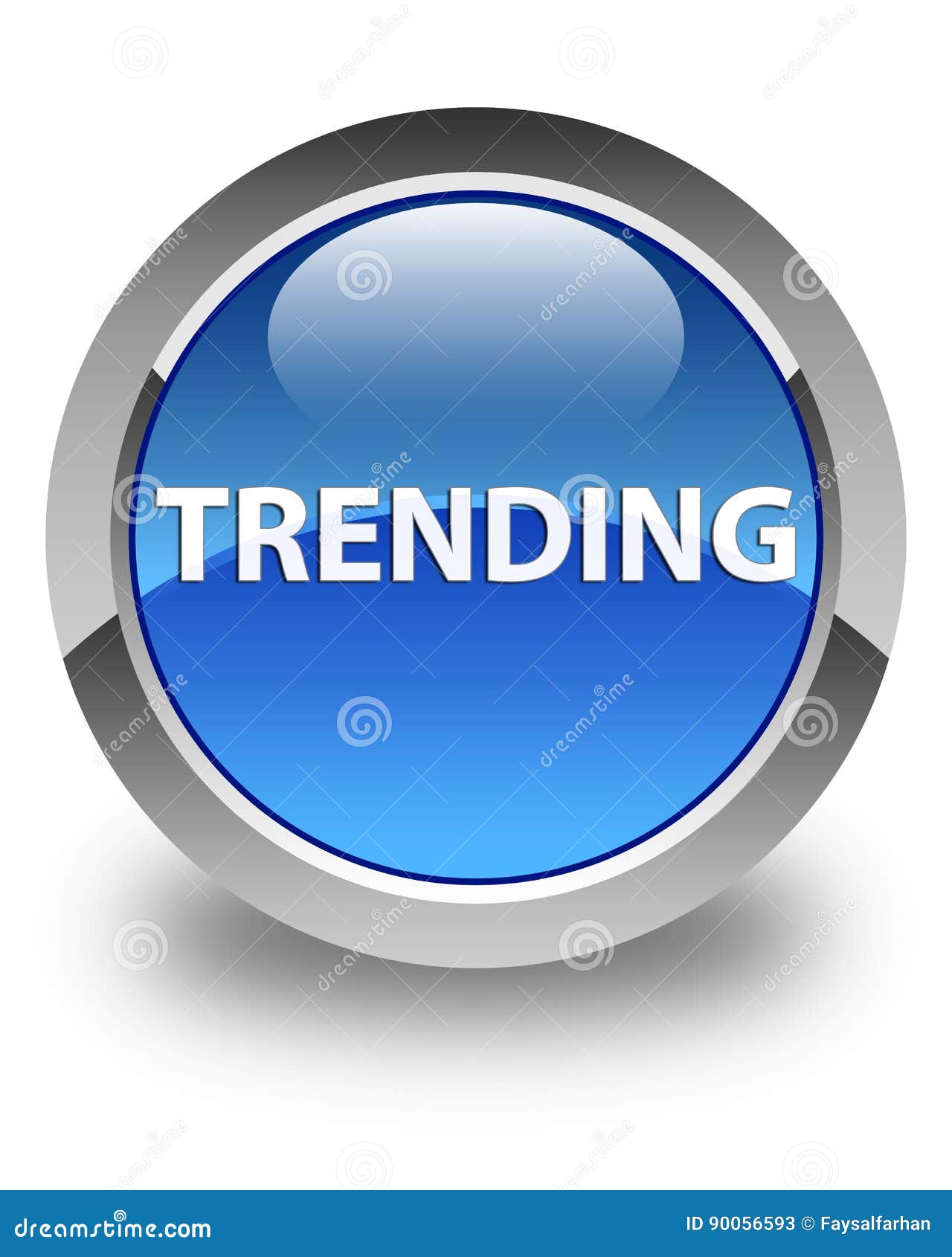 Trending Glossy Blue Round Button Stock Illustration - Illustration of ...