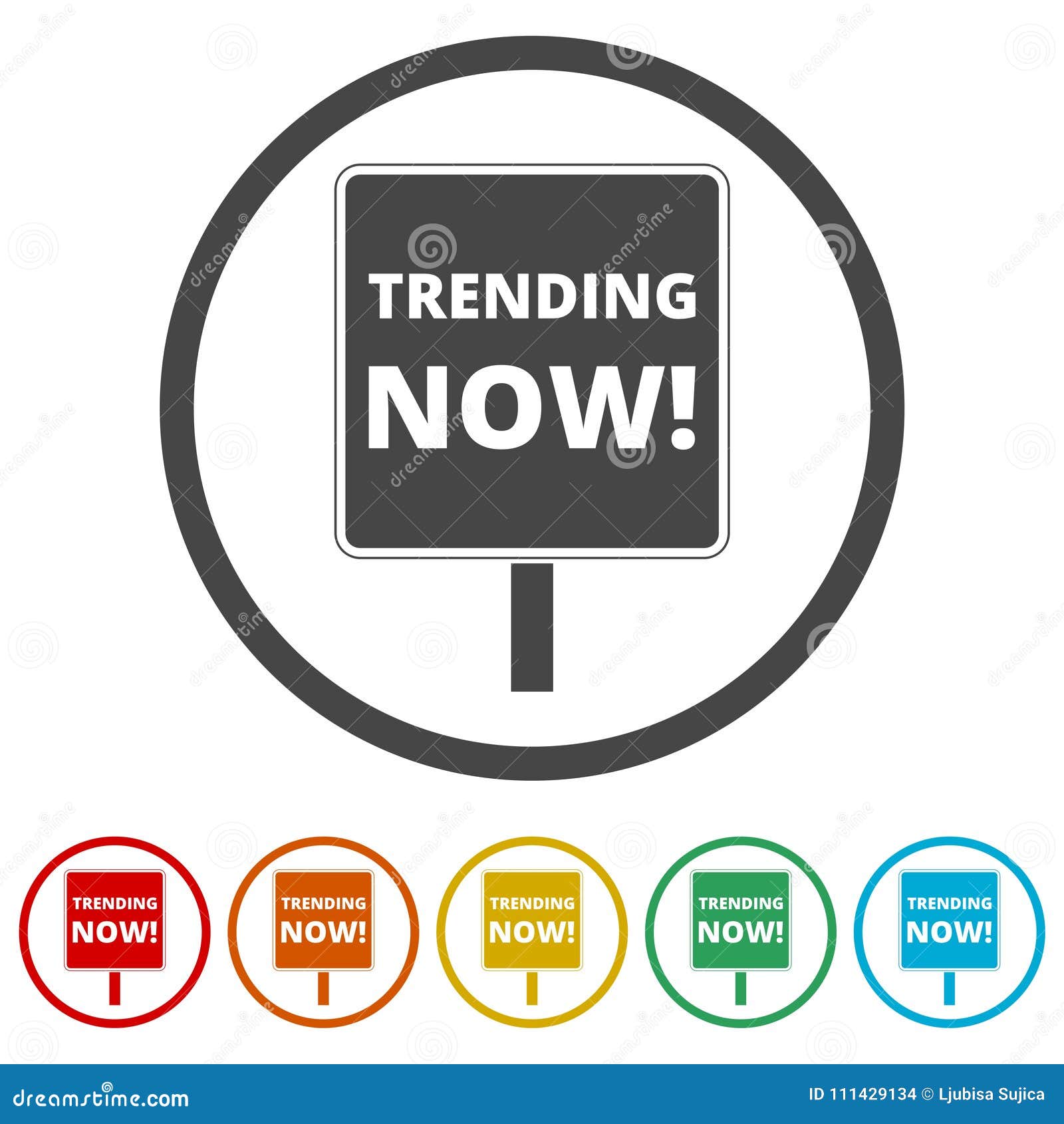 Trending Now Icon, 6 Colors Included Stock Vector - Illustration of ...