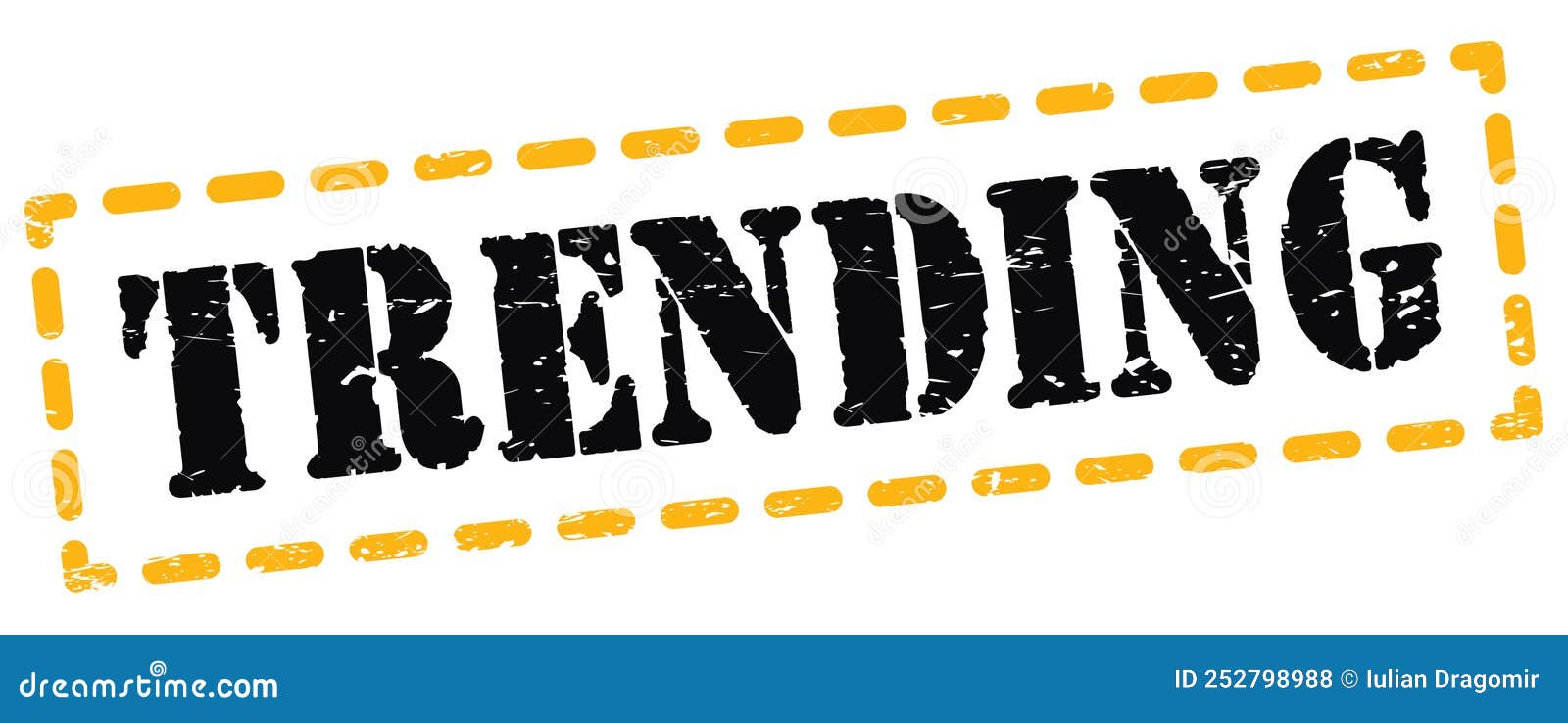 TRENDING Text Written on Yellow-black Stamp Sign Stock Illustration ...