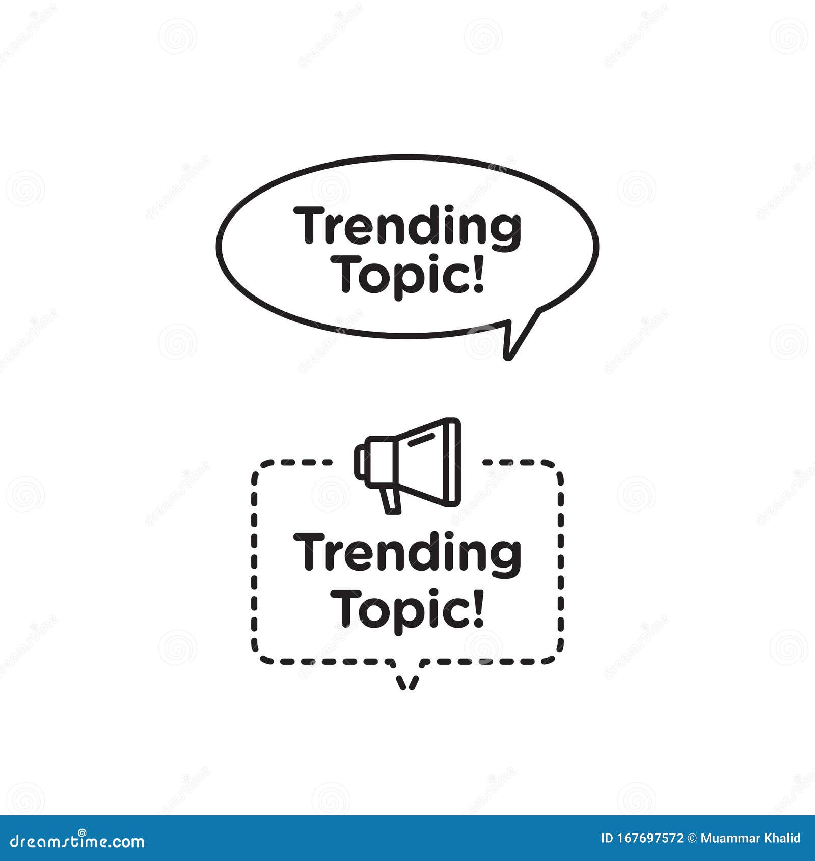 Trending Topic Vector Logo Icon or Symbol Set with Black Yellow Line ...