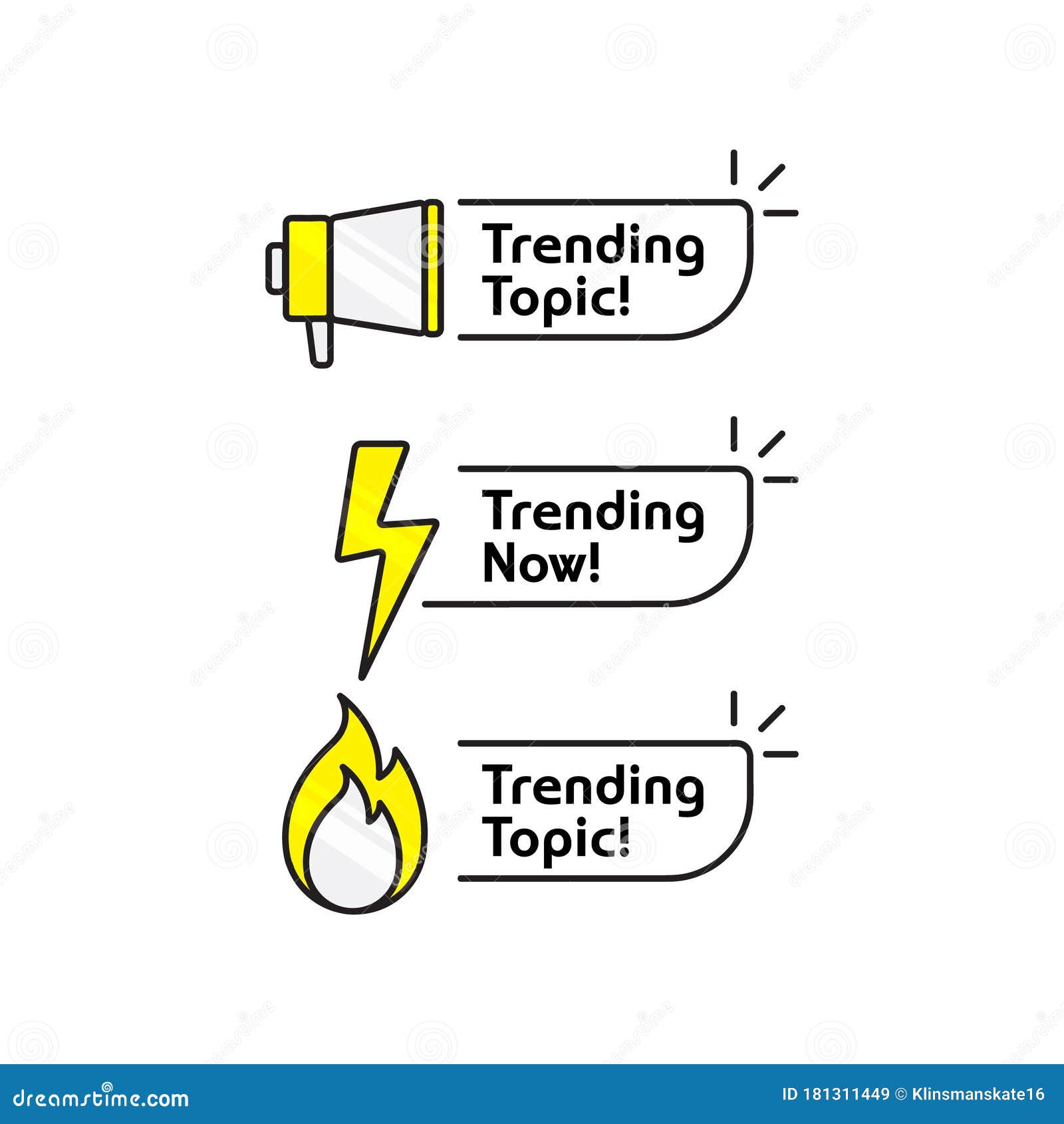 Trending Topic Vector Logo Icon and Symbol Set Stock Illustration ...