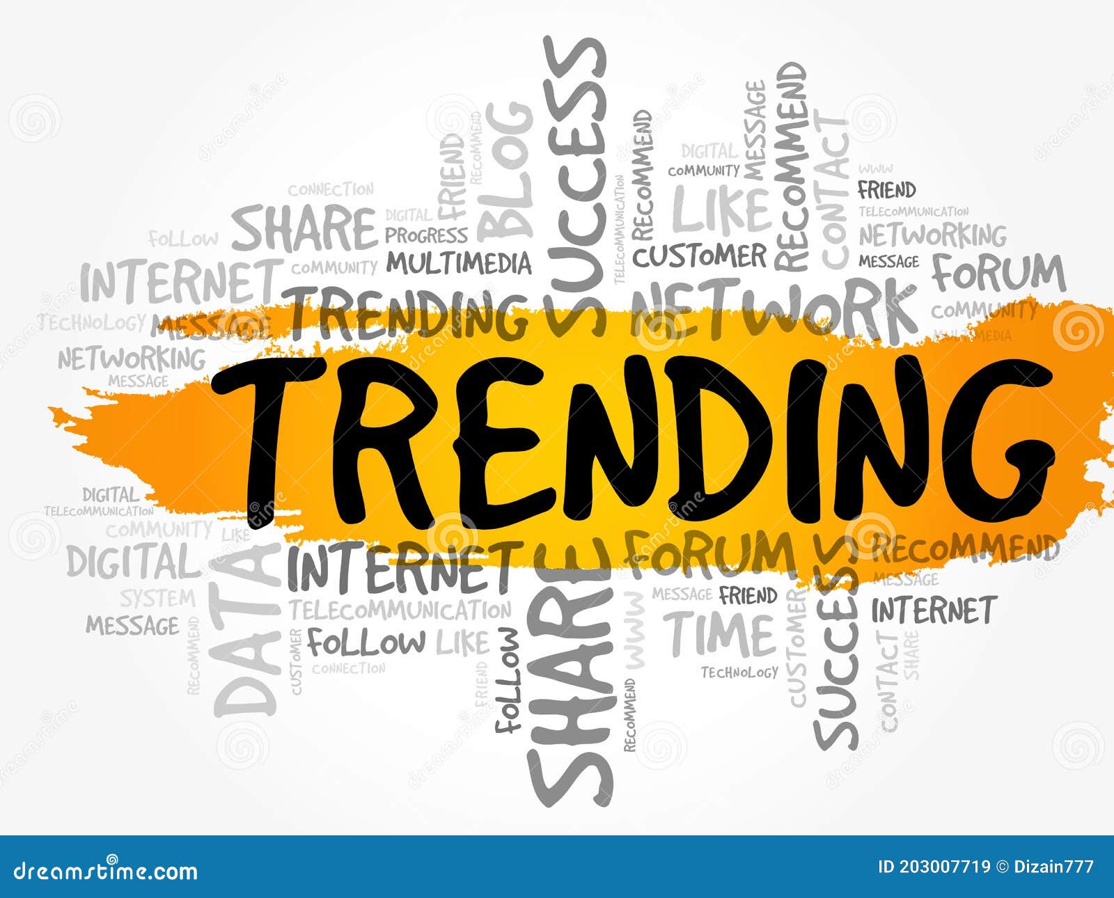 Trending word cloud stock illustration. Illustration of company - 203007719