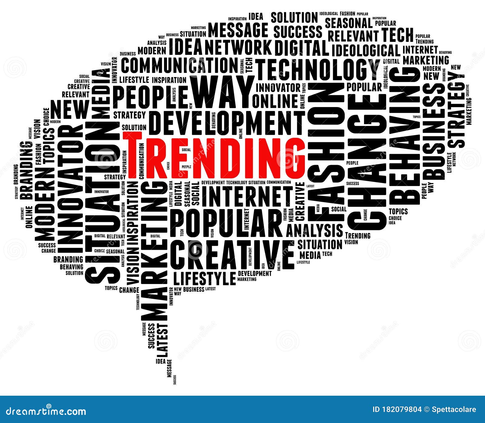 Trending Word Speech Bubble Shaped Cloud Concept Stock Illustration ...