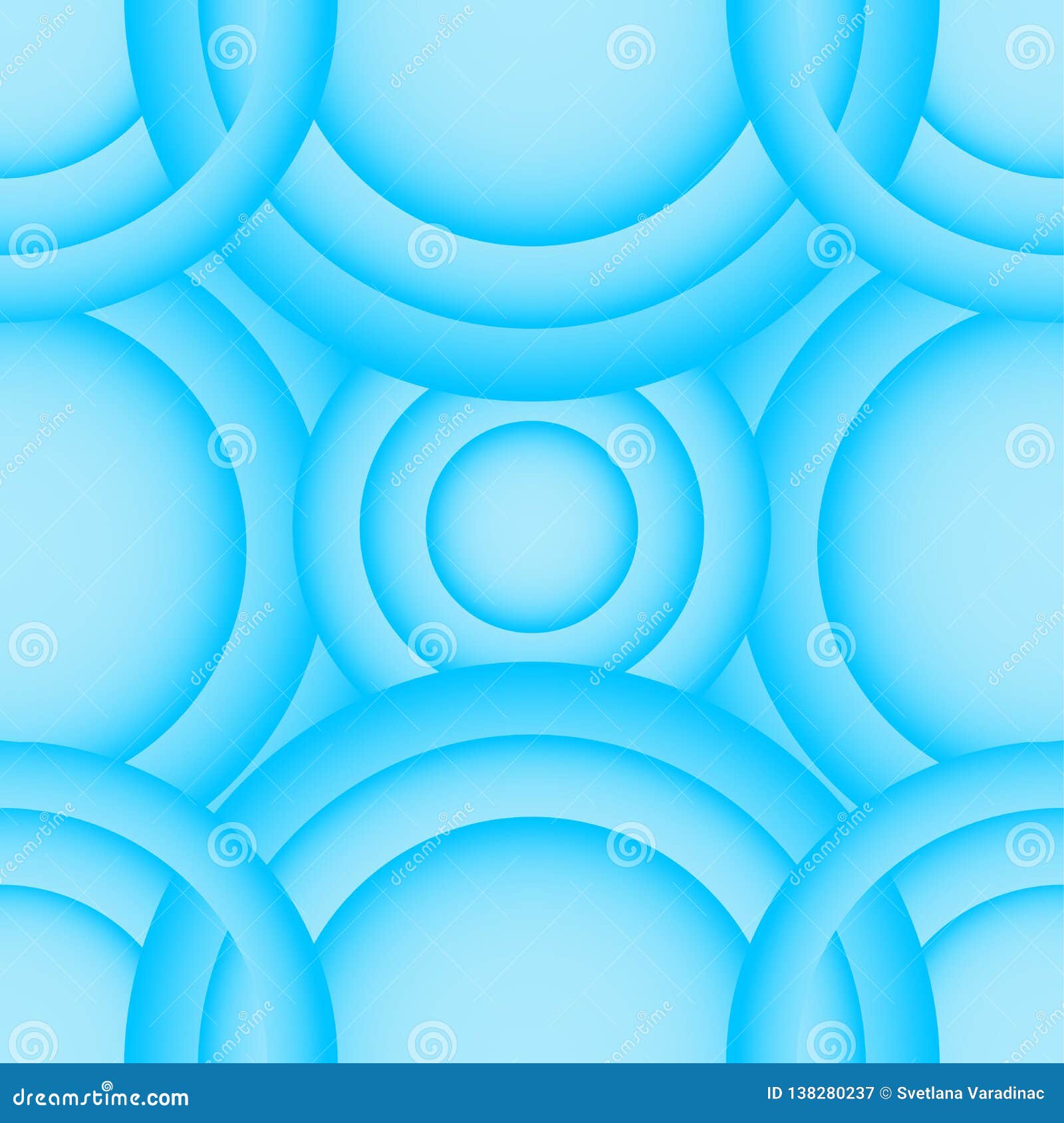 Trendly Seamless 3D Blue Pattern with Circles. Stock Vector ...
