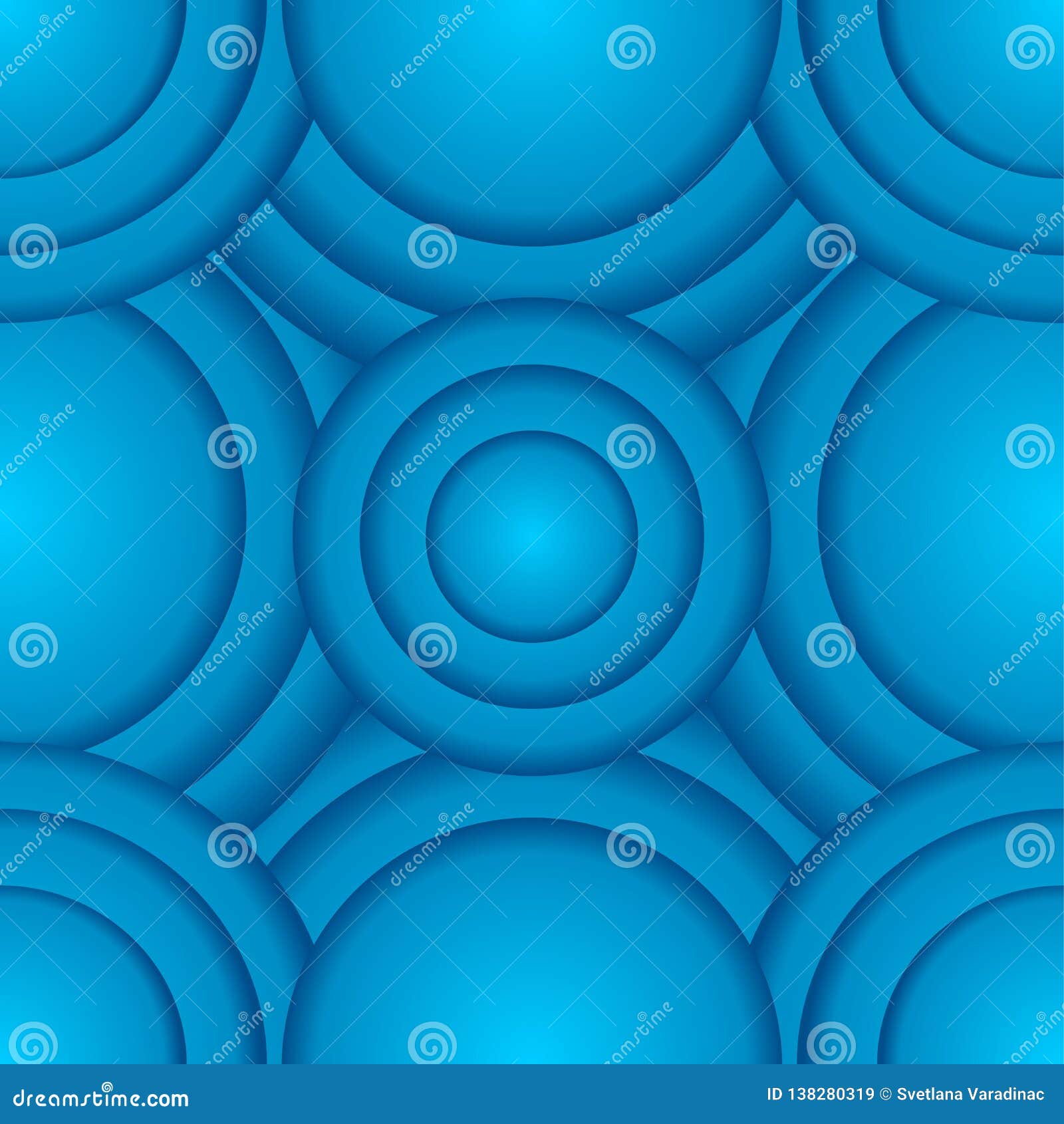 Trendly Seamless 3D Blue Pattern with Circles. Stock Vector ...