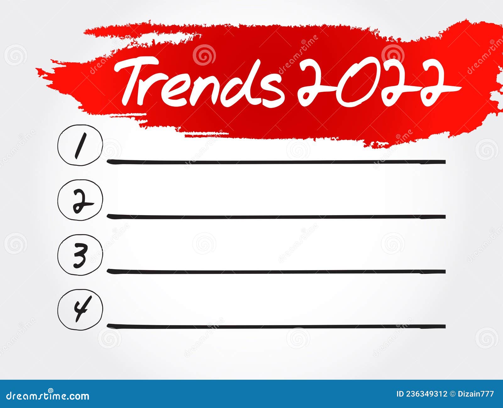 Trends 2022 Blank List, Concept Background Stock Illustration ...