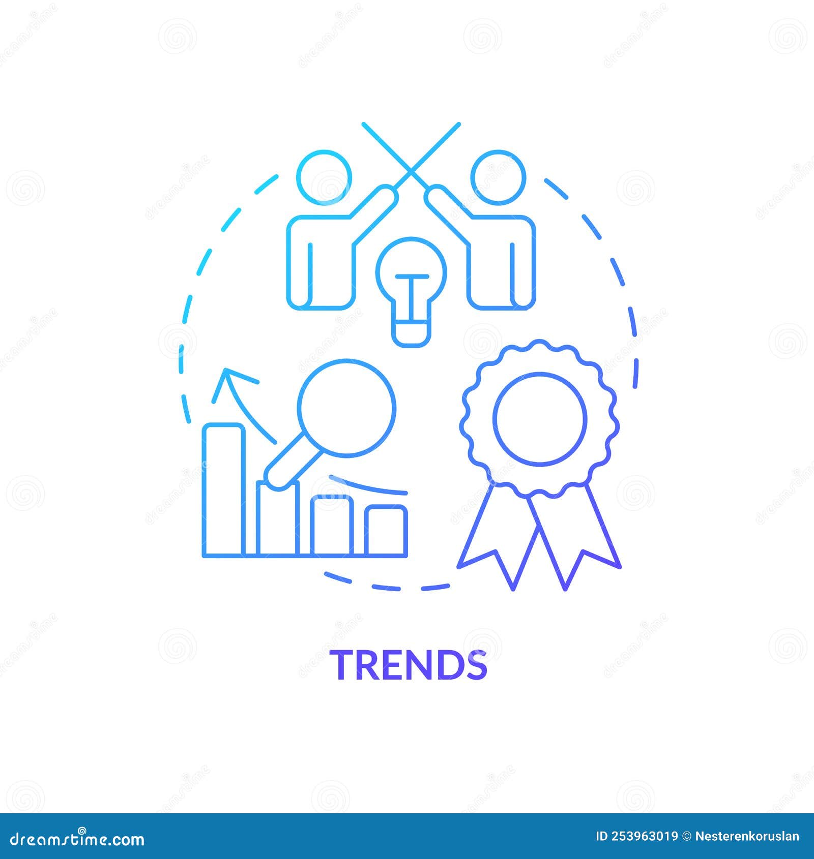 Trends Blue Gradient Concept Icon Stock Vector - Illustration of ...