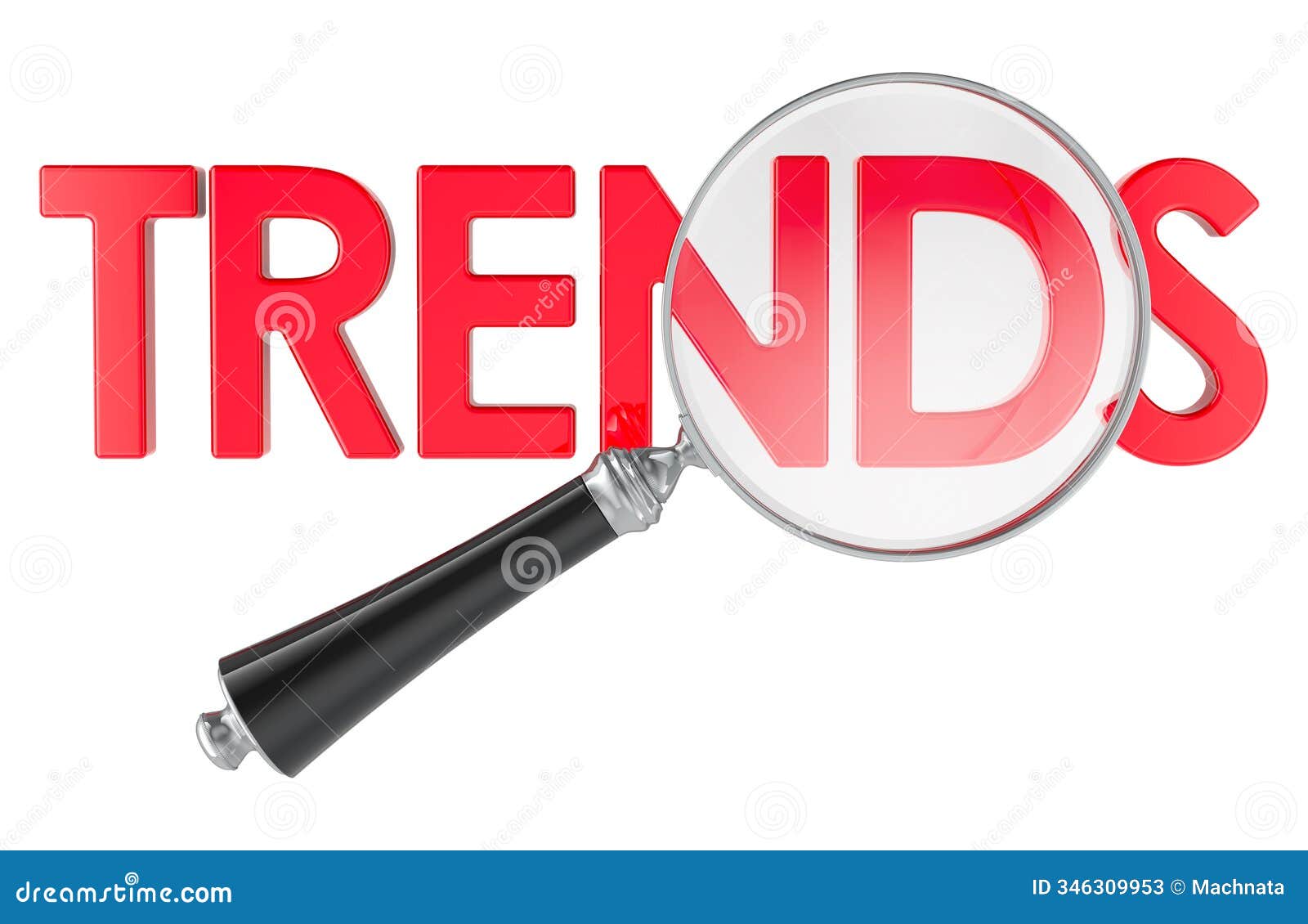 Trends Concept Retro Colorful Word Art Illustration Cartoon Vector ...