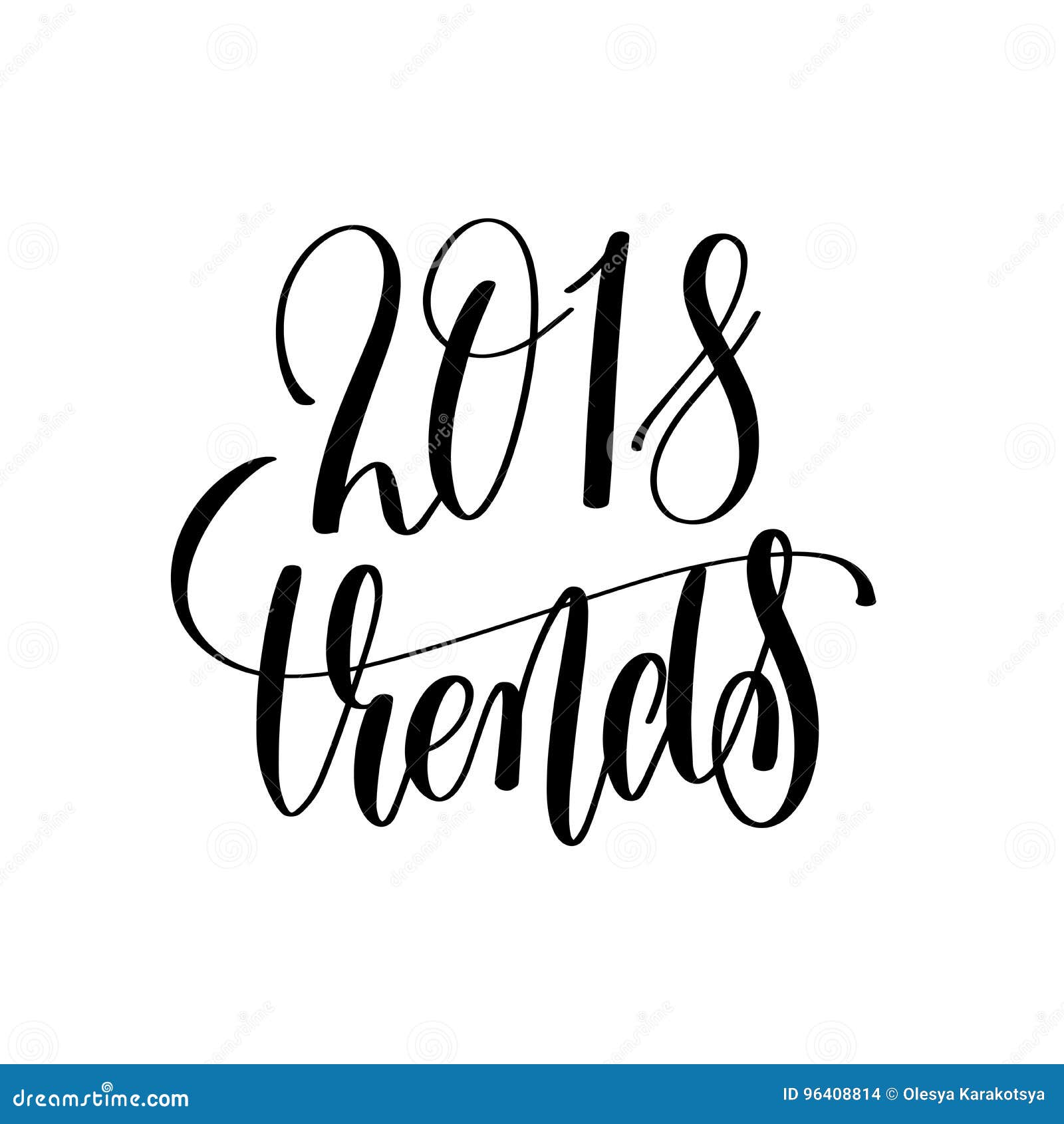 2018 Trends Hand Lettering Text Stock Vector - Illustration of hand ...
