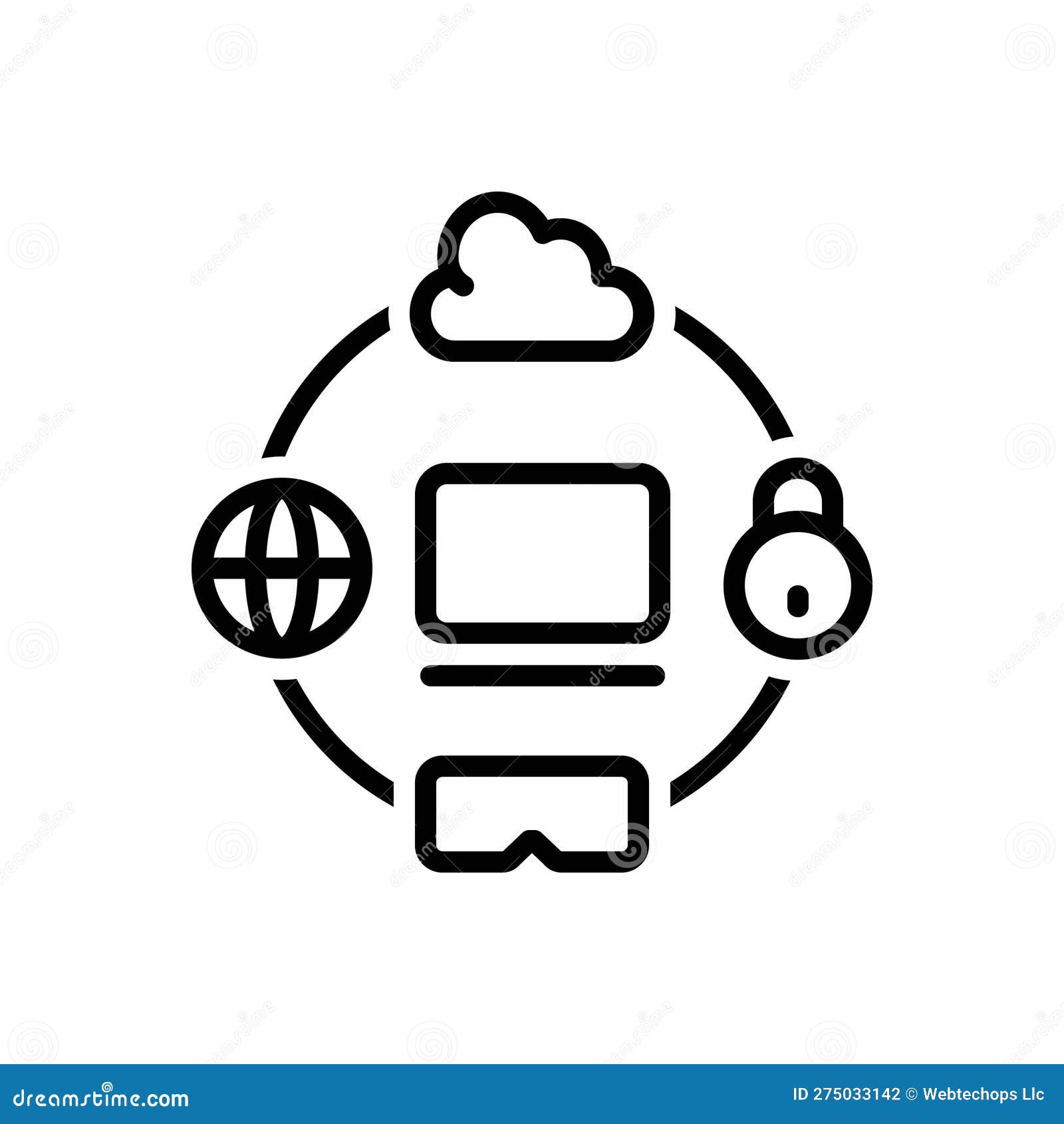 Black Line Icon for Trends, Tendency and Technology Stock Vector ...