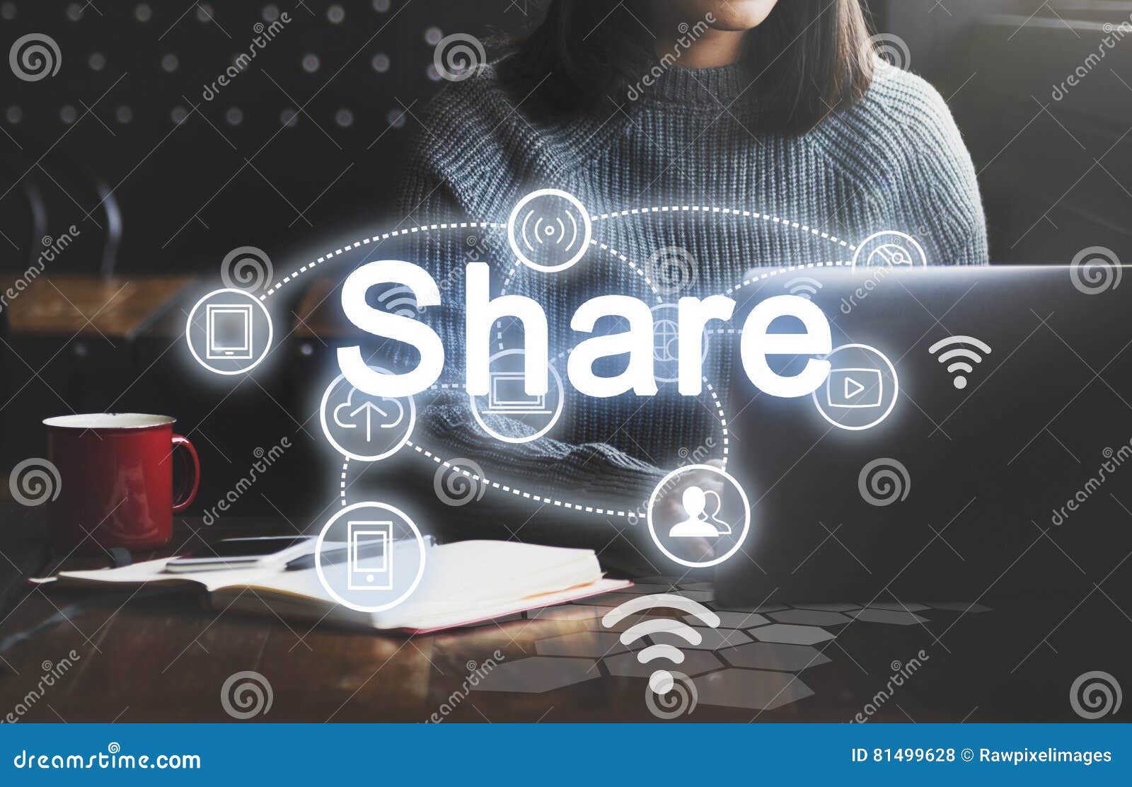 Trends Share Interact Internet Word Concept Stock Photo - Image of ...