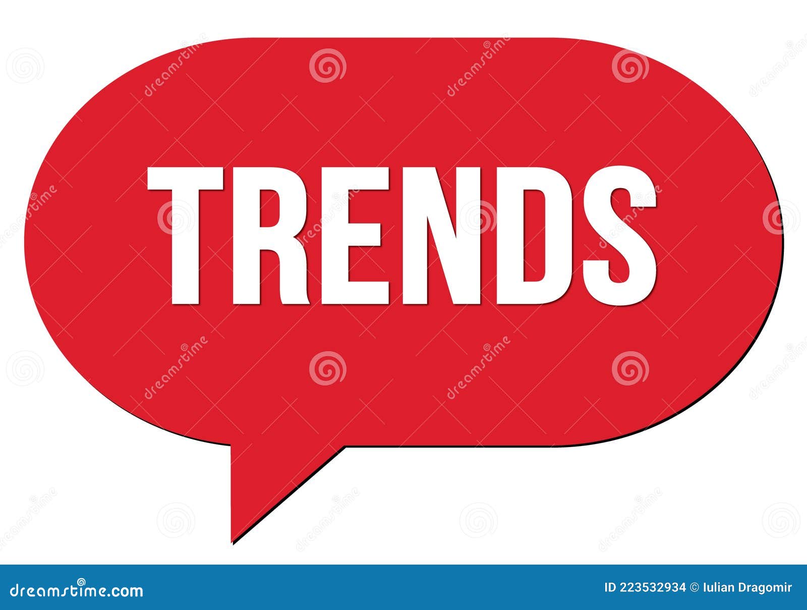 TRENDS Text Written in a Red Speech Bubble Stock Illustration ...