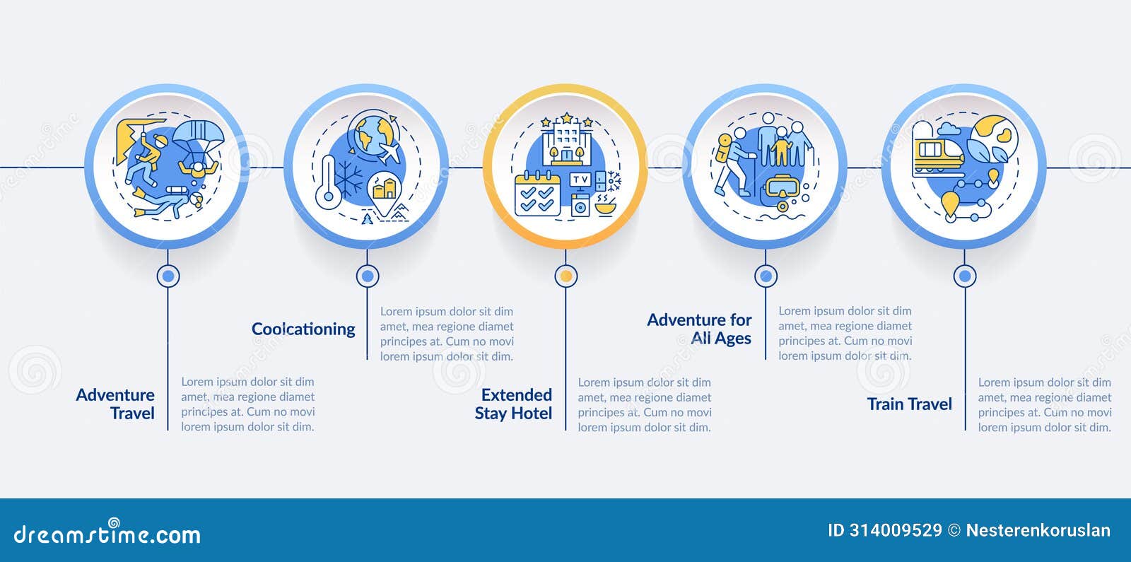 Trends in Traveling Blue Circle Infographic Template Stock Vector ...