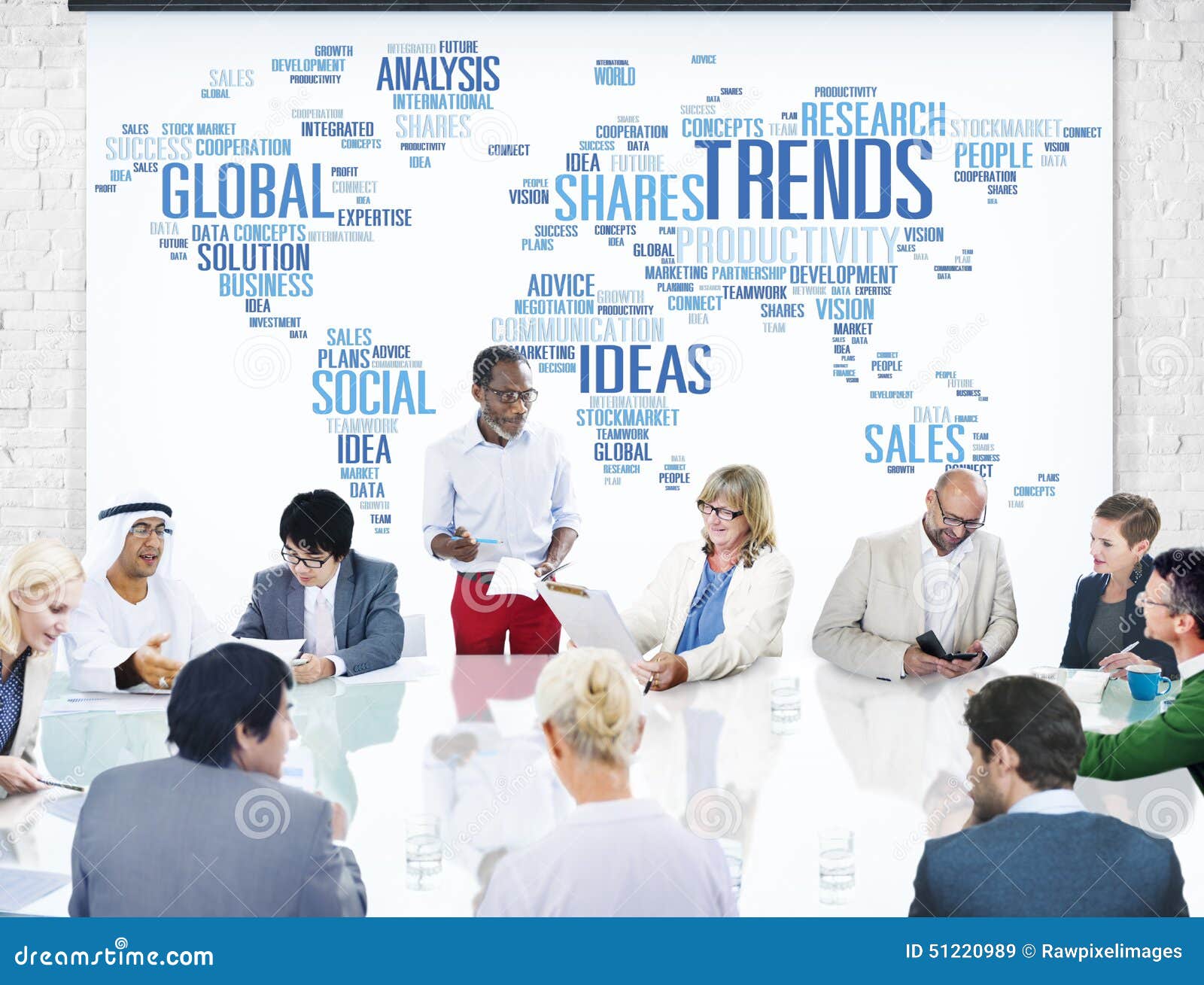 Trends World Map Marketing Ideas Social Style Concept Stock Image ...