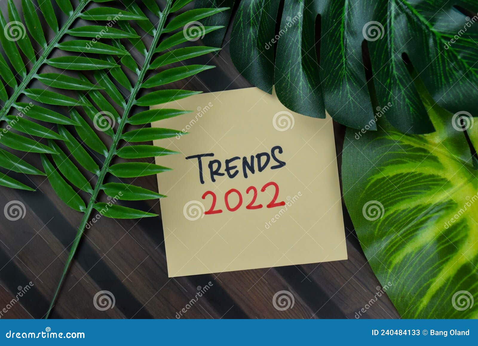 Trends 2022 Write on Sticky Notes Isolated on Wooden Table Stock Image ...
