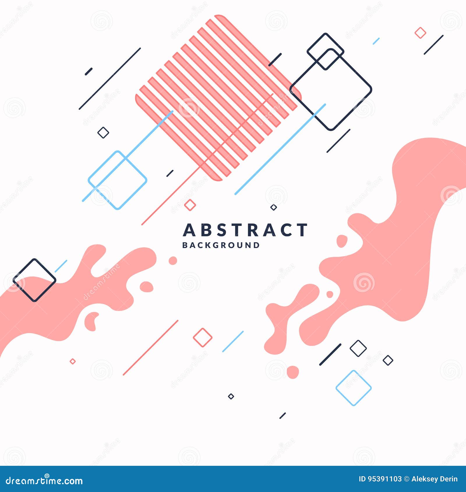 Trendy Abstract Background. Composition of Geometric Shapes and Splash ...