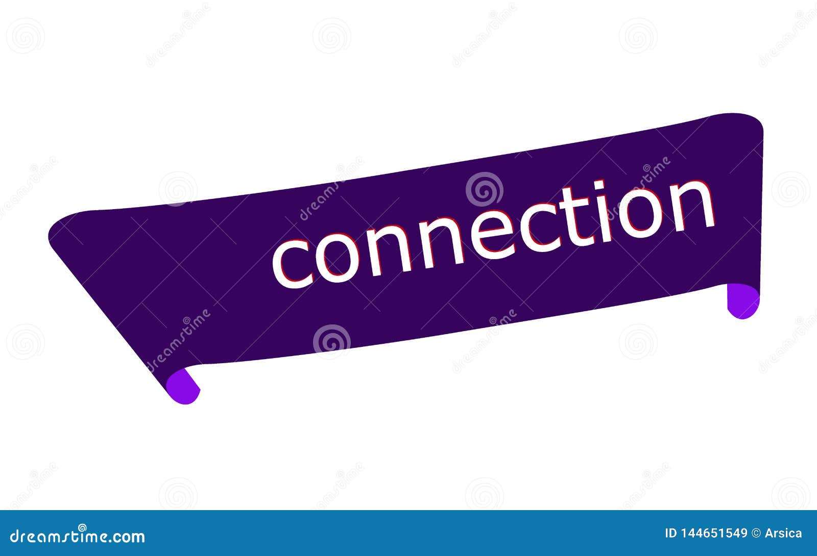 Trendy Abstract Blue Ribbon on White Backdrop. Slogan Connection Ribbon ...