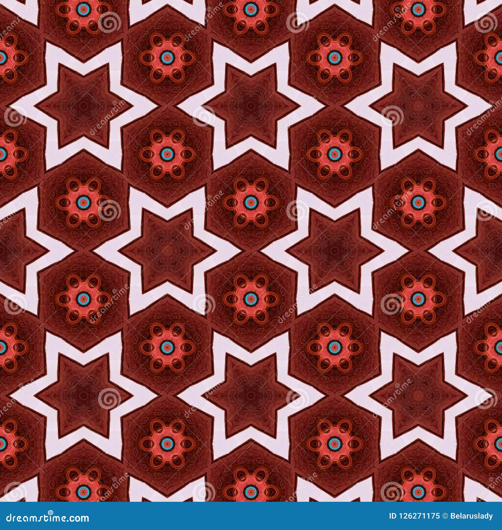 Trendy Abstract Card with Stars Continuous on Red Background Stock ...