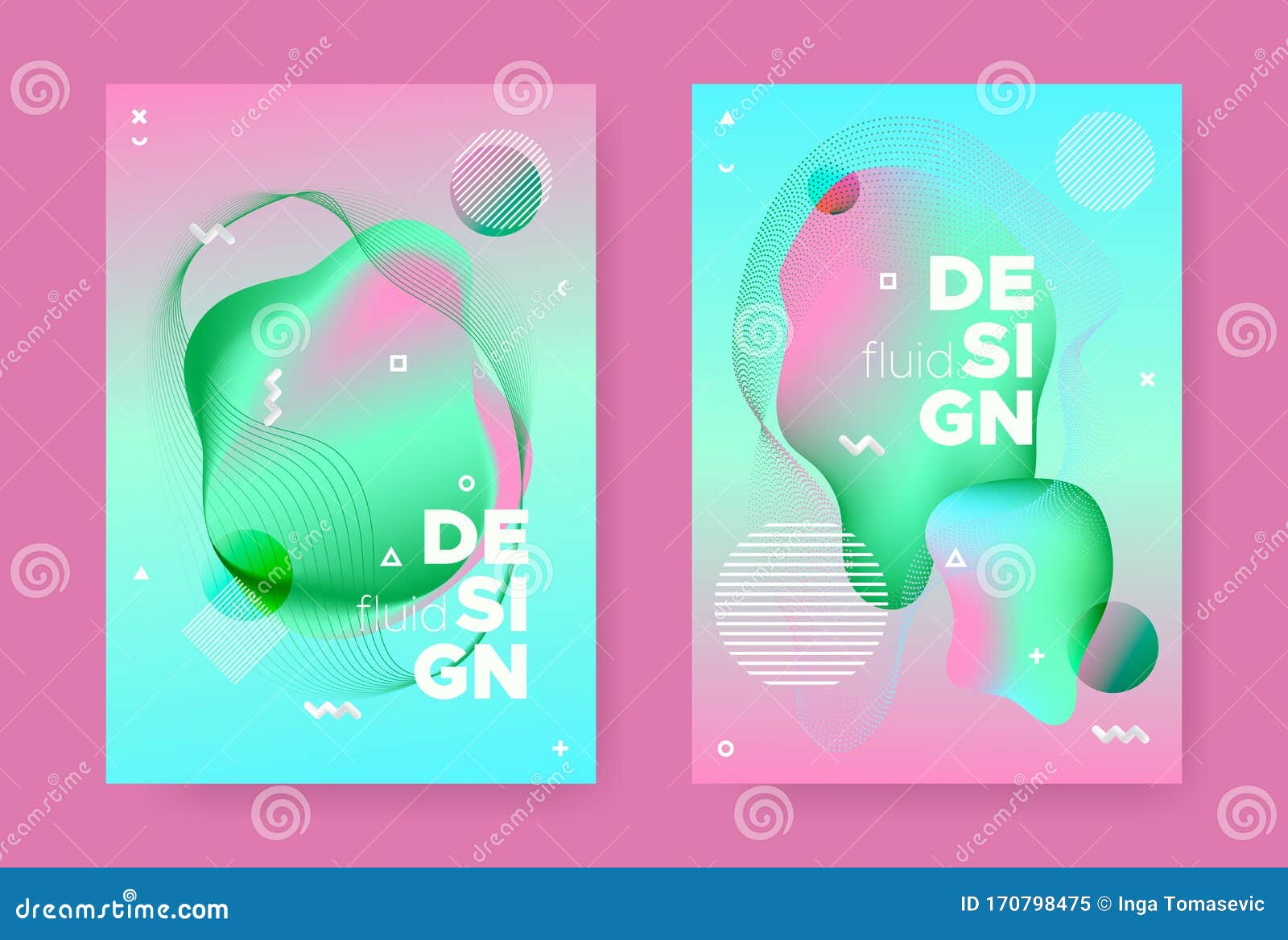 Trendy Abstract Geometric Background. 70s or 80s Stock Vector ...