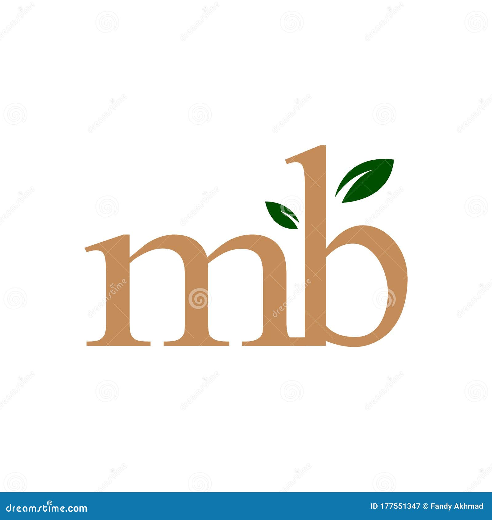 Trendy Abstract MB Logo Initial Letter with Leaf Graphic Concept Vector ...