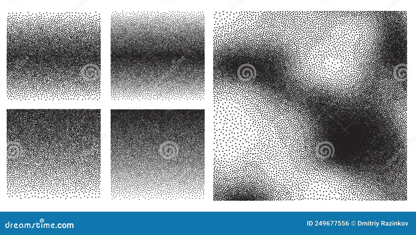 Trendy Abstract Stipple Grunge Texture Set in Pop Art Style. Dotwork ...