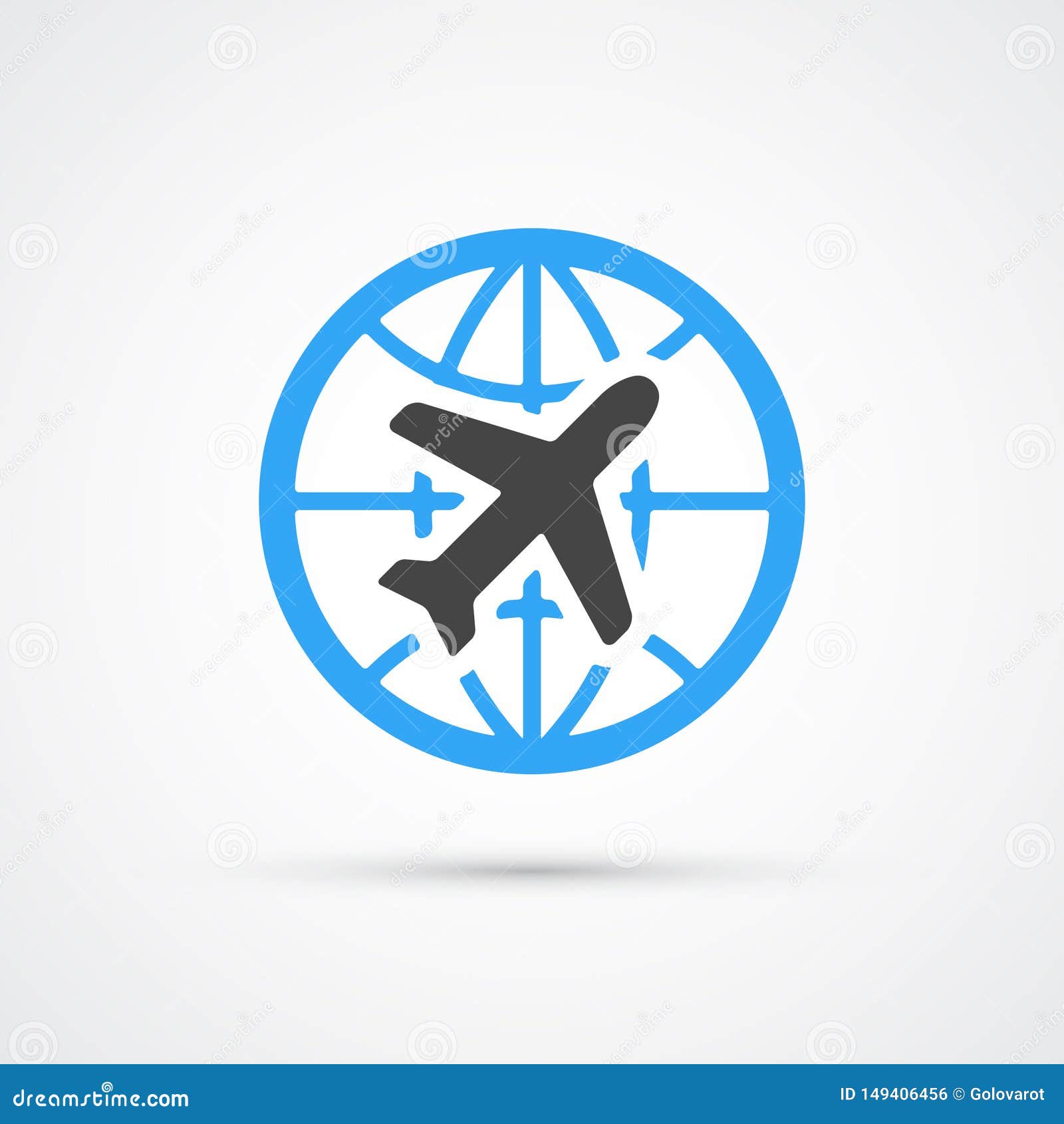 Trendy Airplane Travel Flight Icon. Vector Stock Illustration ...