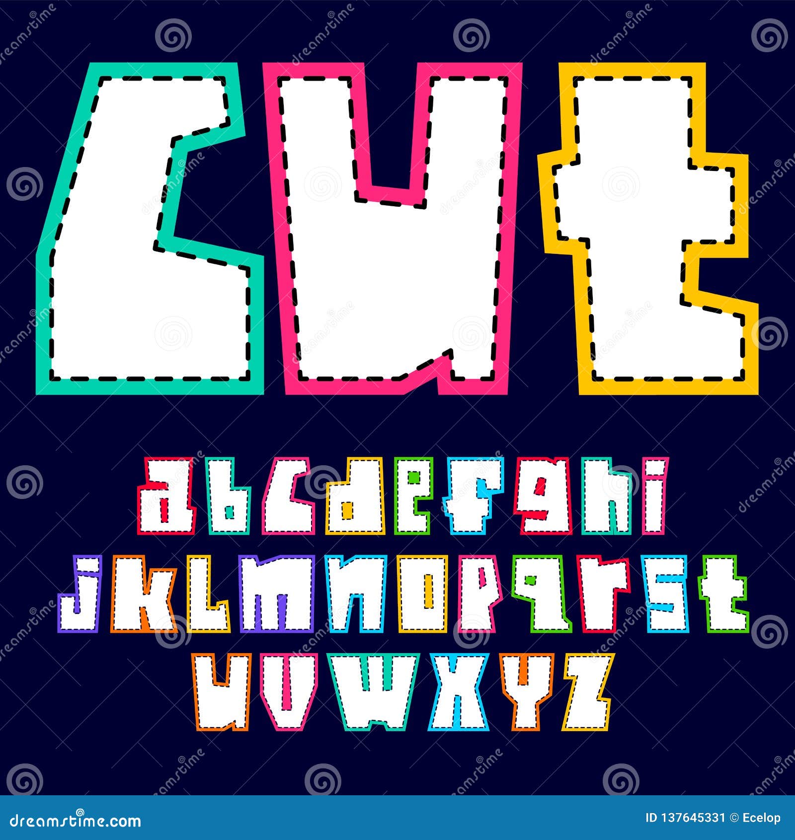 Trendy Alphabet, White Vector Letters Stock Vector - Illustration of ...