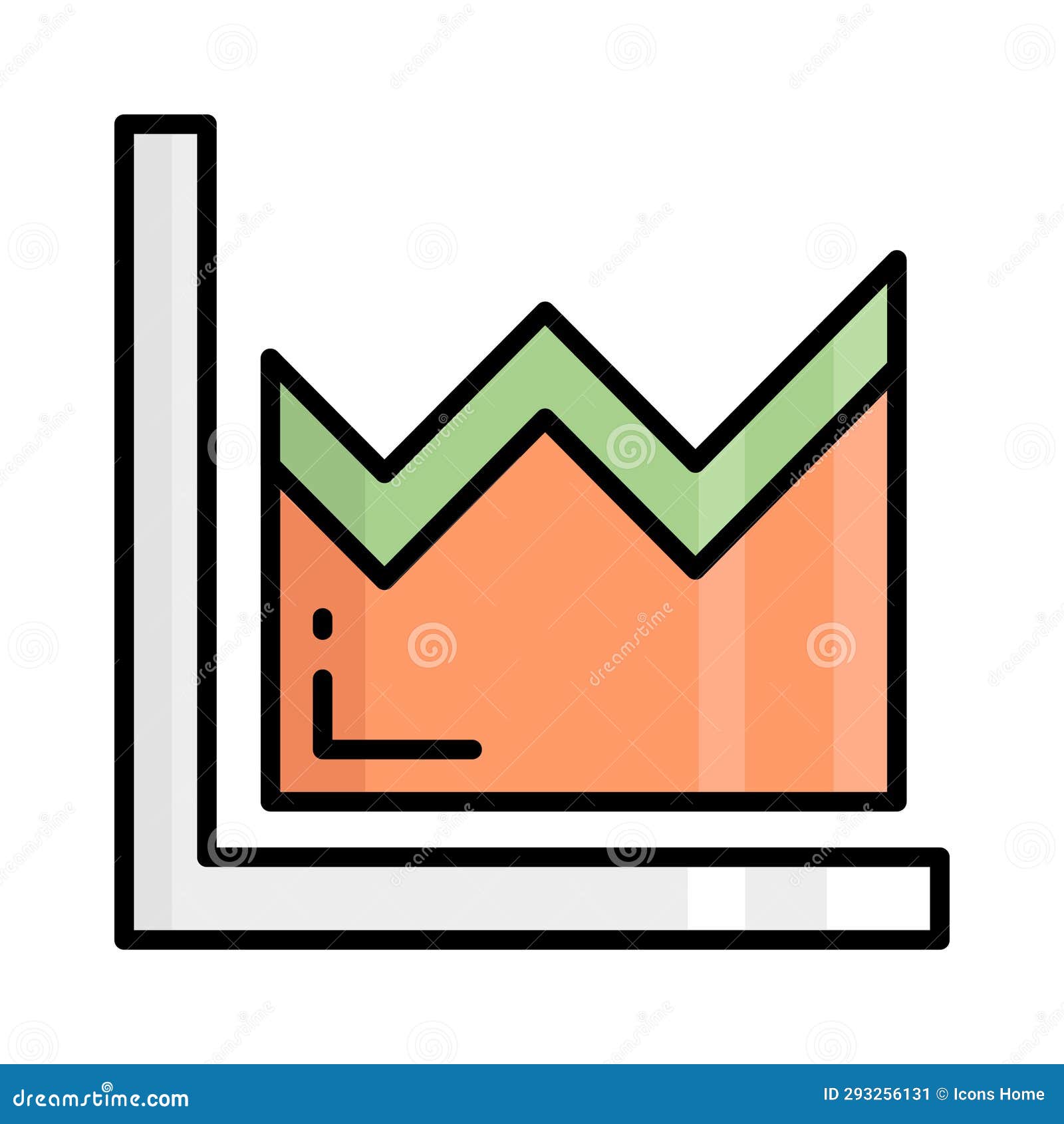 A Trendy Area Graph Chart Vector Icon Stock Illustration - Illustration ...