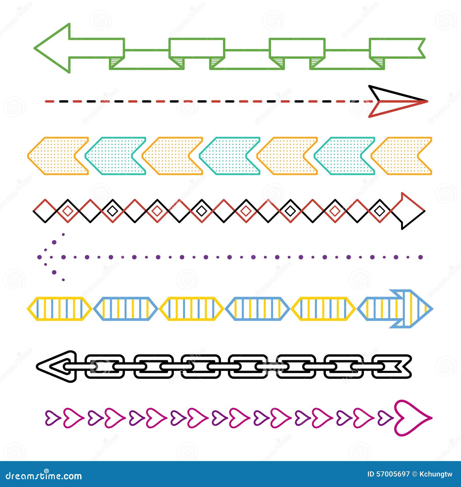 Trendy arrows set stock vector. Illustration of arrowheads - 57005697