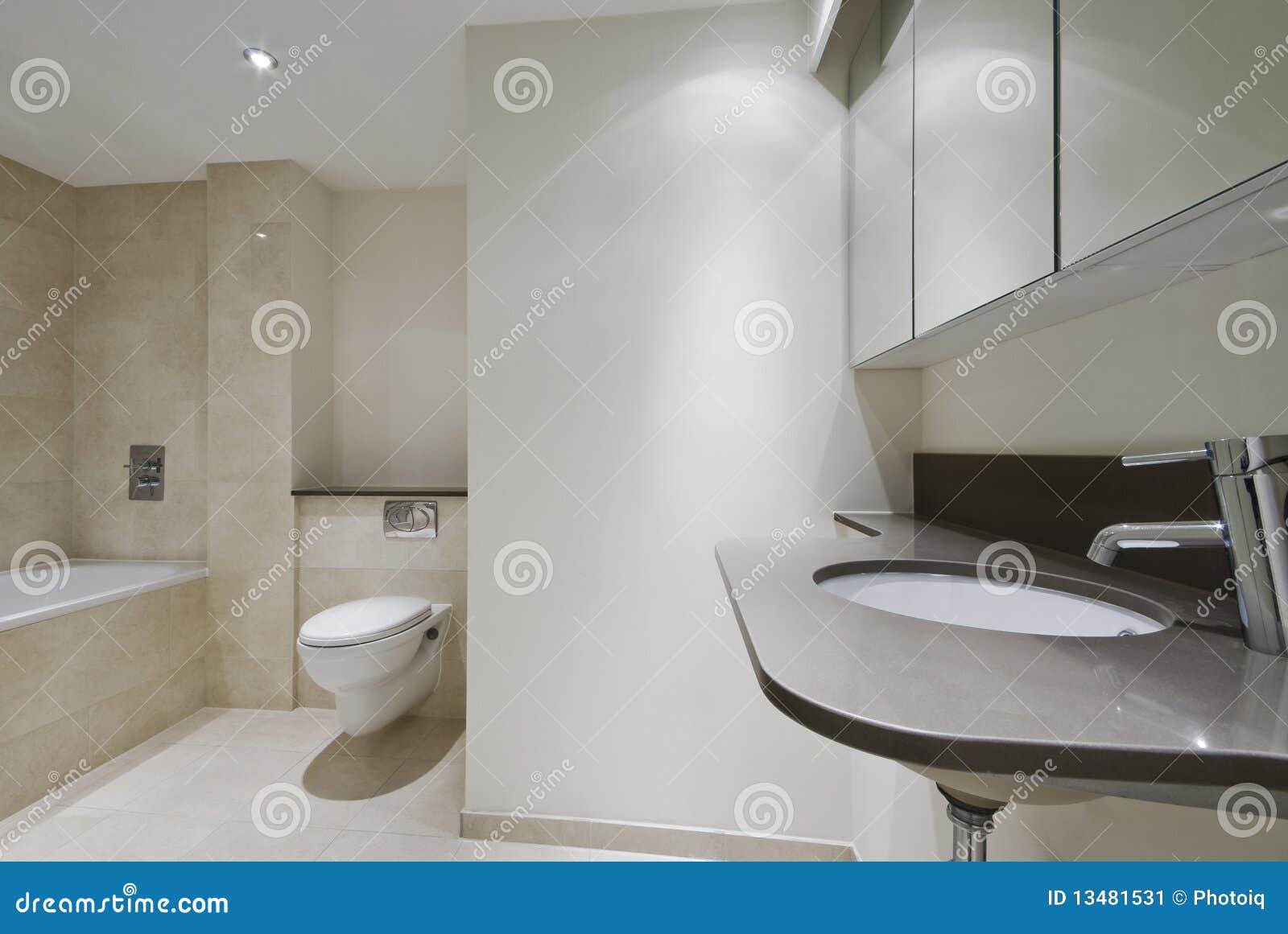 Trendy bathroom stock image. Image of beige, estate, contemporary ...