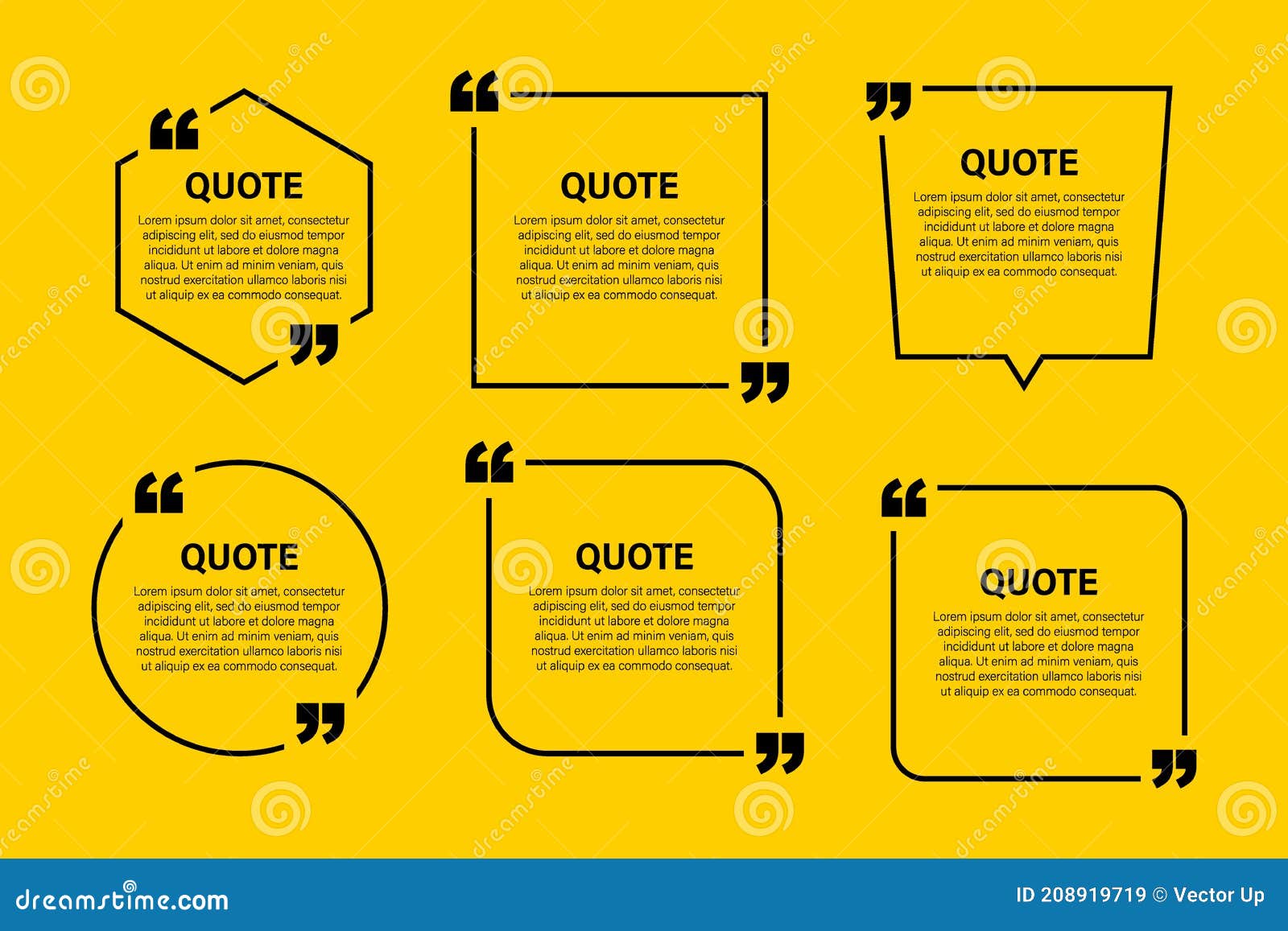 Trendy Block Quote Modern Design Elements. Creative Quote and Comment ...